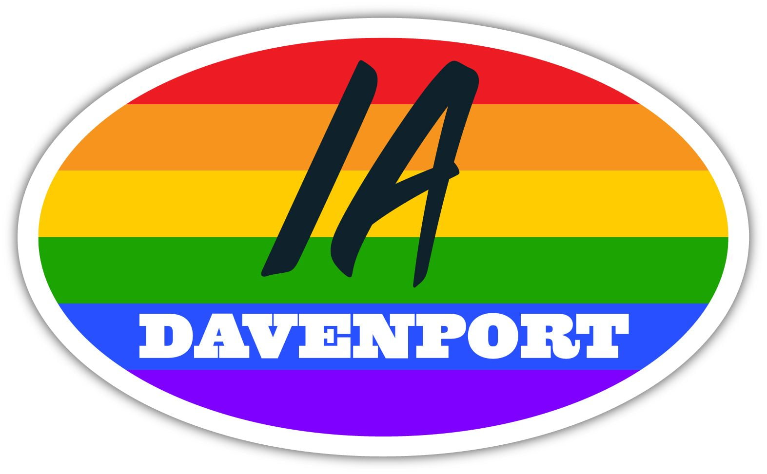 Davenport IA Iowa Scott County Rainbow Pride Flag 6 Stripes Pride Flag ...