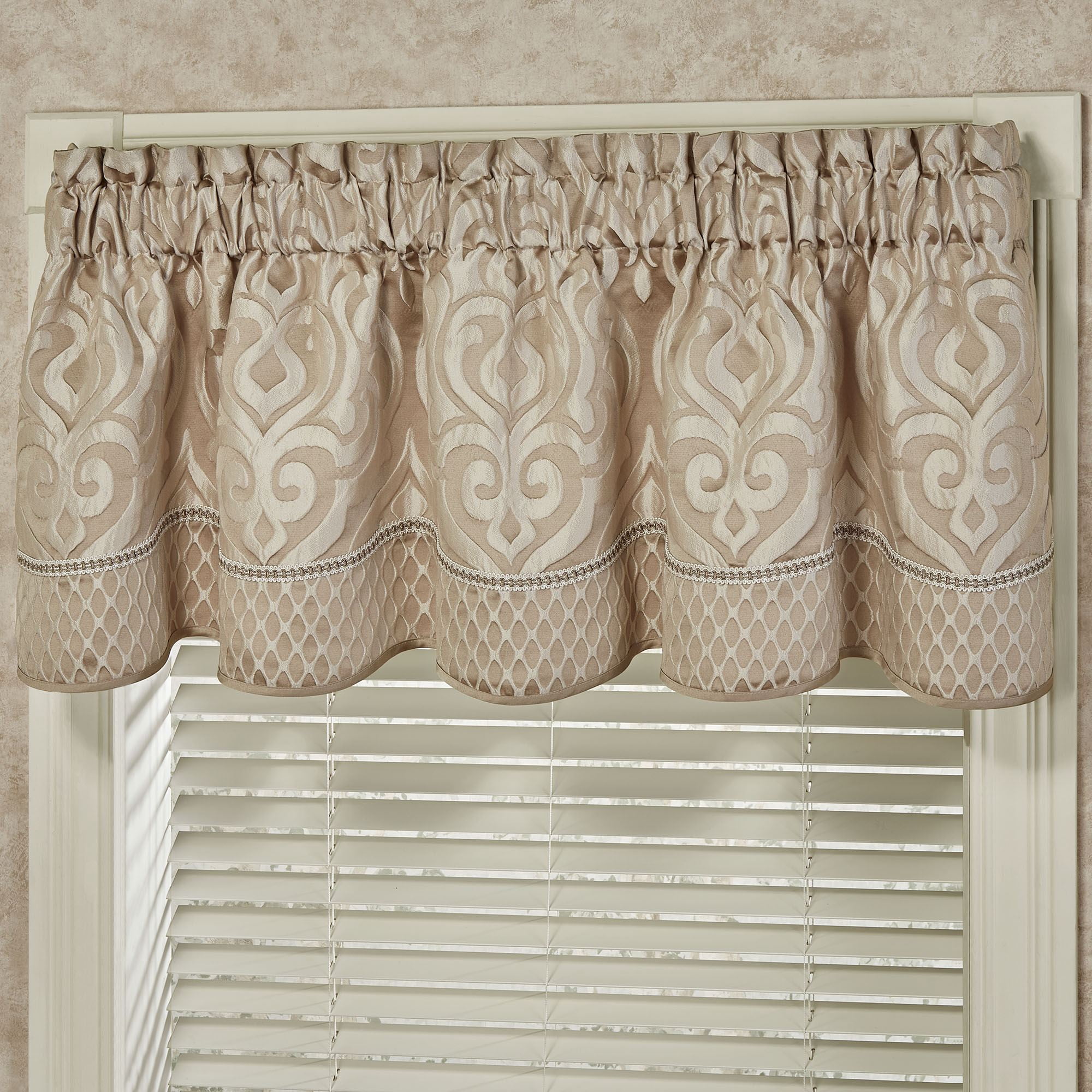 Davenport Scalloped Valance Sand 72 x 20 Scalloped Valance 72 x 20 ...