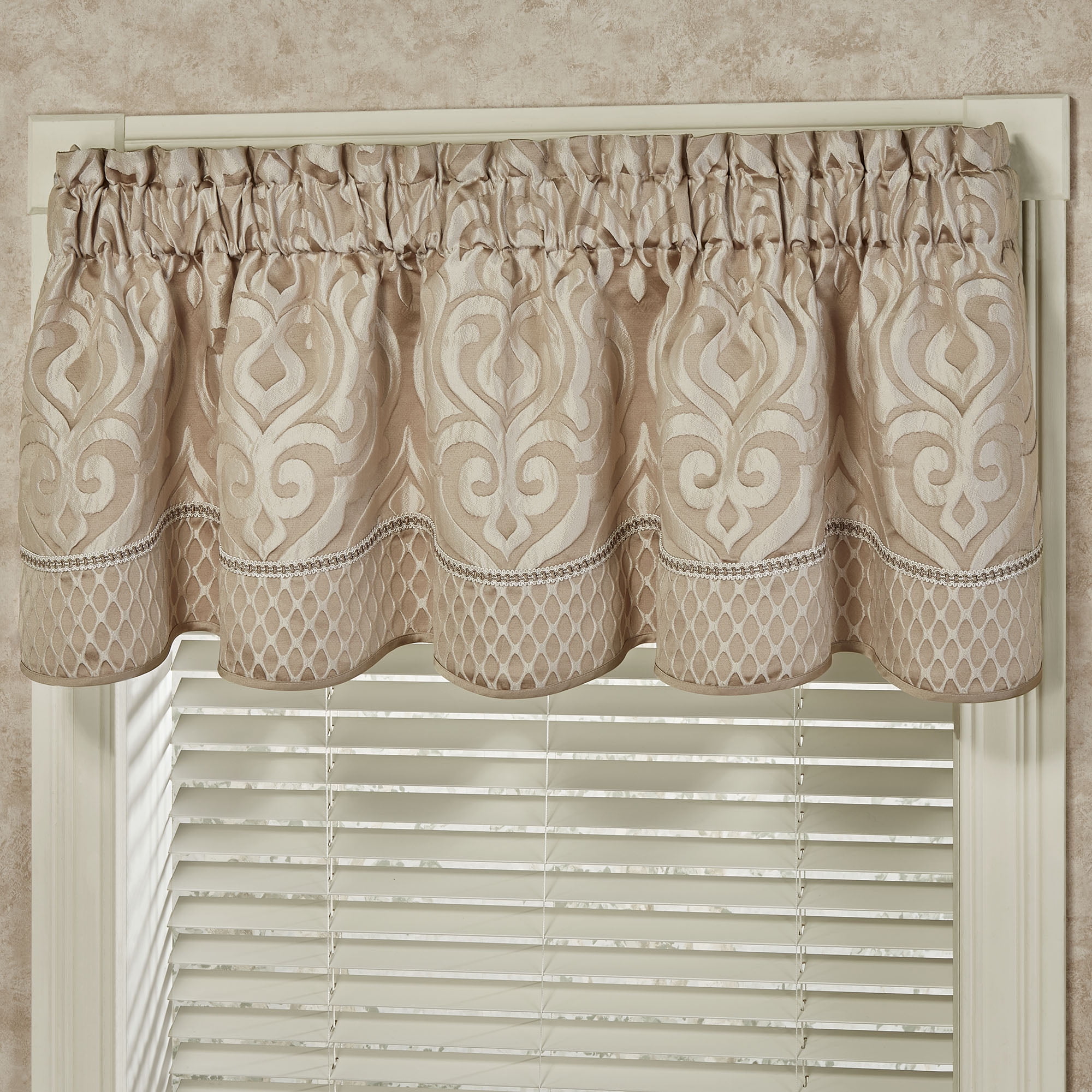 Davenport Scalloped Valance Sand 72 x 20 Scalloped Valance 72 x 20 ...