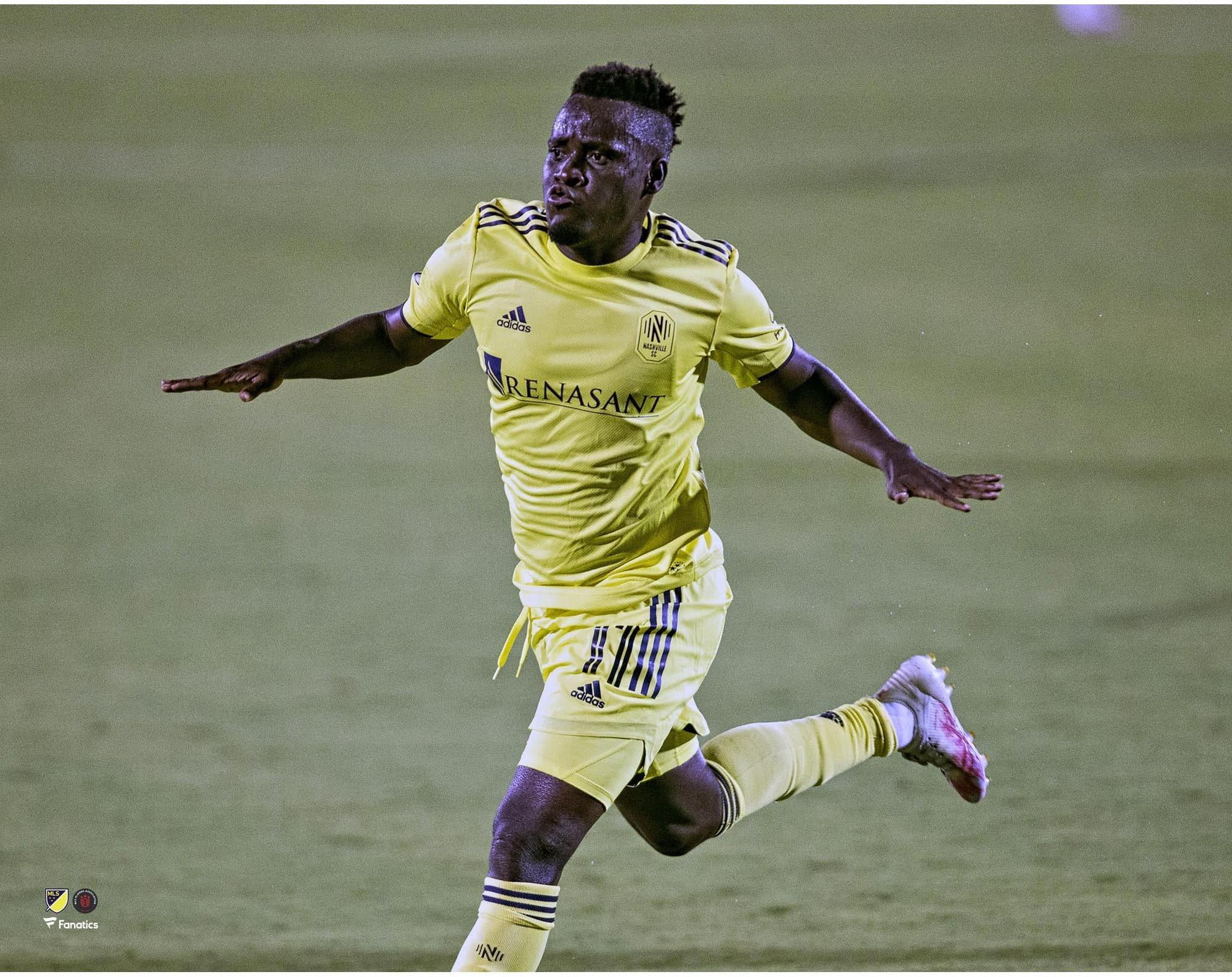 David Accam Nashville SC Unsigned Goal Celebration for the First Win in ...
