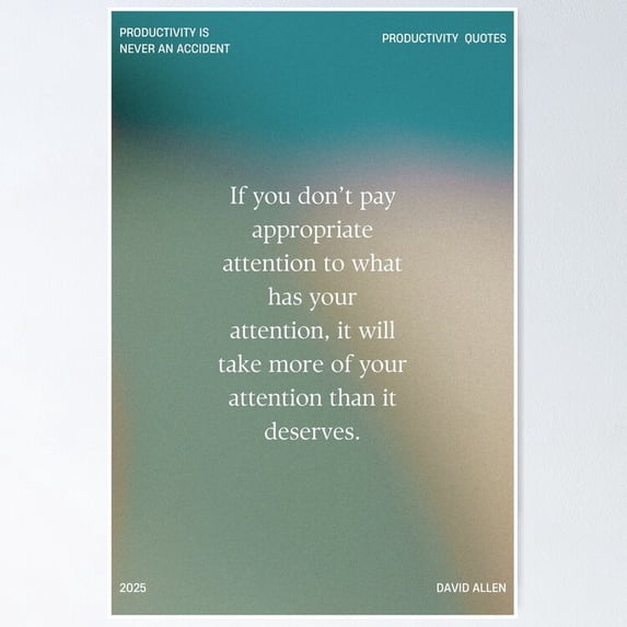 David Allen Quote | Productivity UNFRAMED Poster | Home Office Decor ...