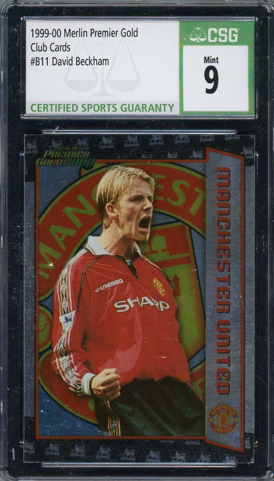 David Beckham 1999 Merlin Premier Gold Club Cards Soccer Card #B11 CSG ...