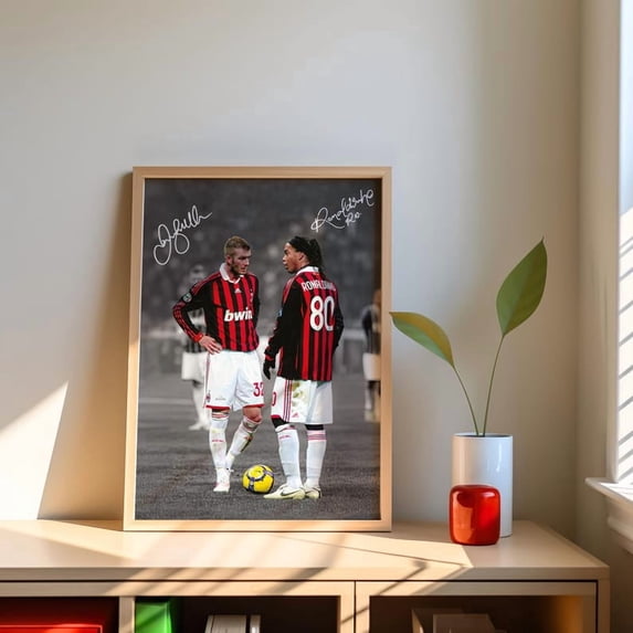 David Beckham Ronaldinho Match Day Poster, Classic International ...
