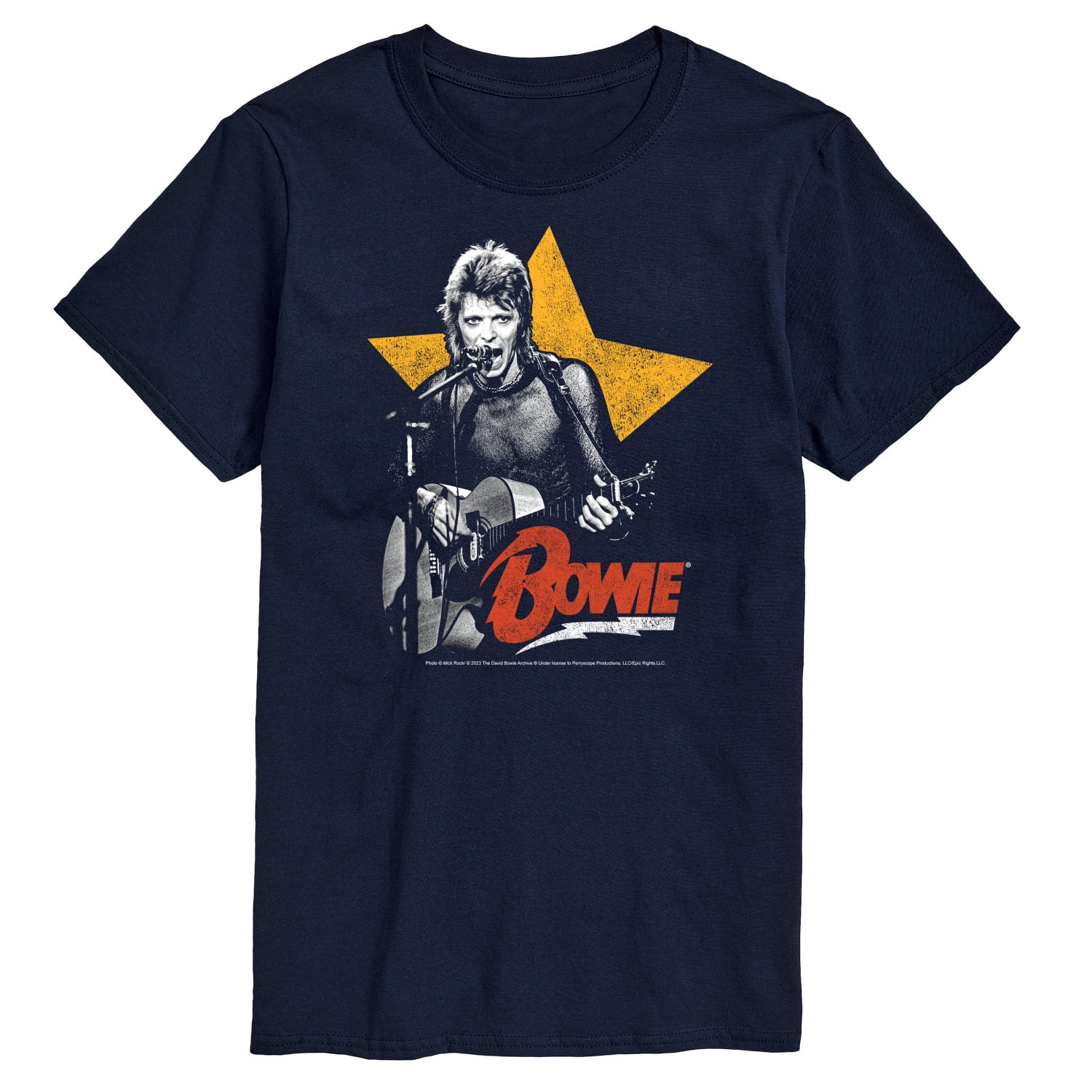 David Bowie - Bowie Guitar With Star - Men's Short Sleeve Graphic T ...