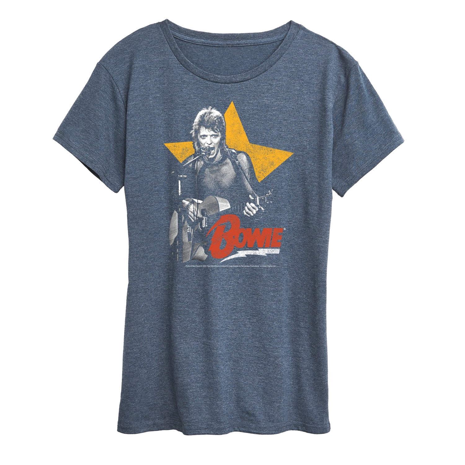 David Bowie - Bowie Guitar With Star - Women's Short Sleeve Graphic T ...