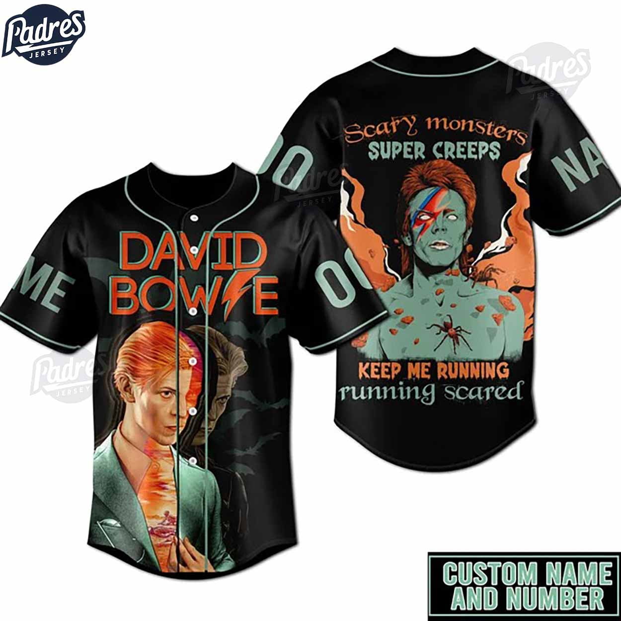 David Bowie Scary Monsters Super Creeps Custom Baseball Jersey ...
