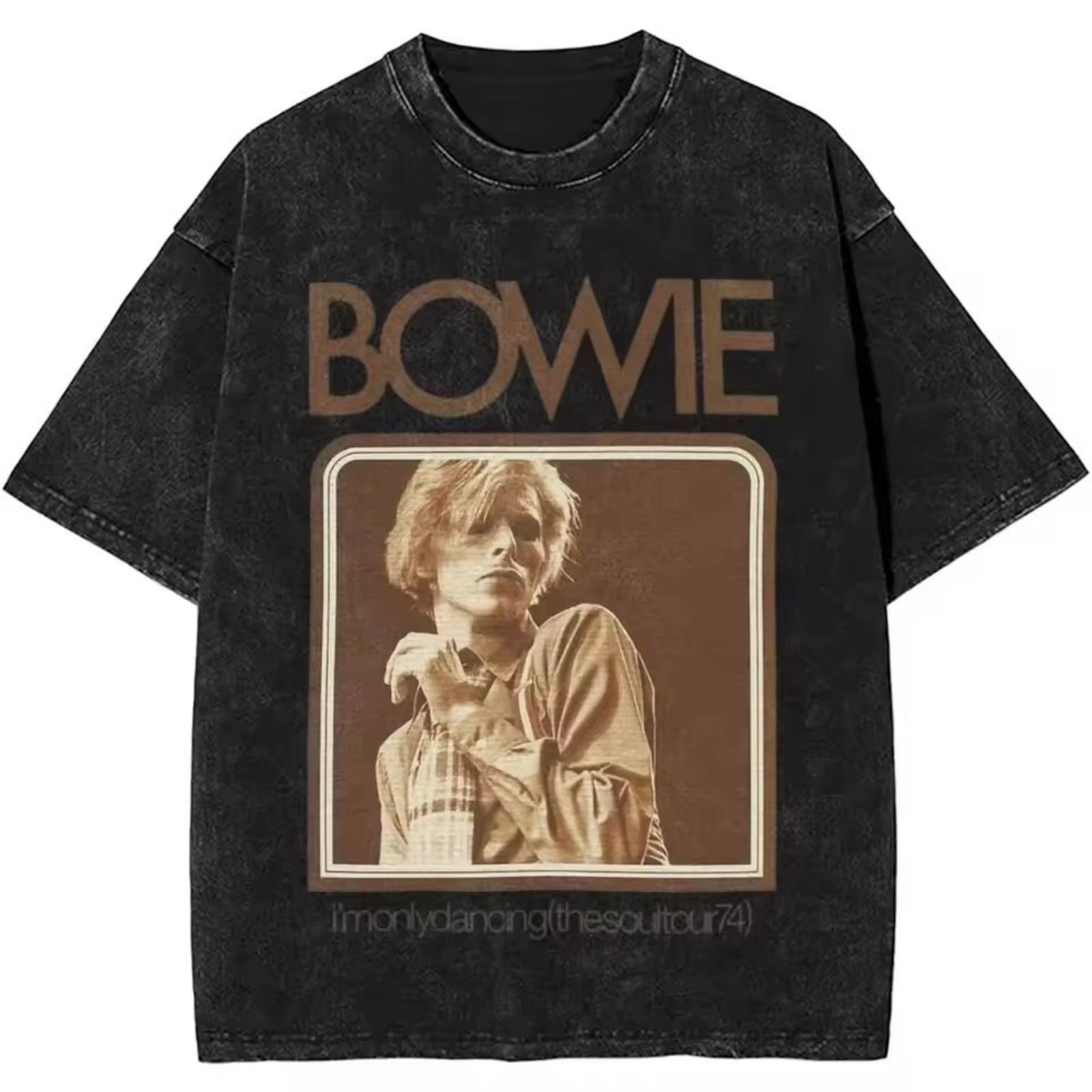 David Bowie Shirt Classic Lightning Rock Washed Cotton T-Shirt (S-3XL ...
