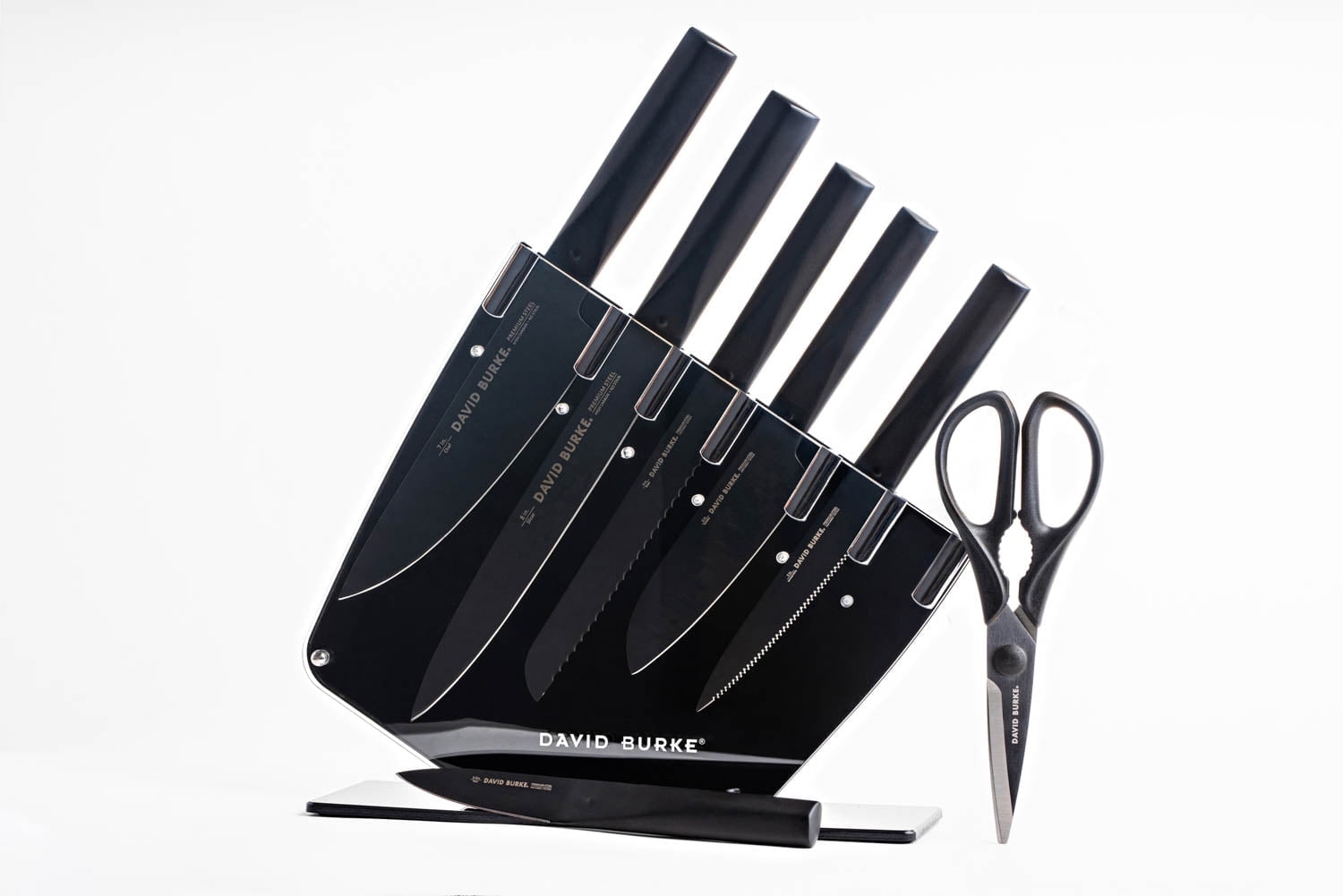 David Burke 7-Piece Commercial Grade Cutlery Set with Clear Acrylic ...