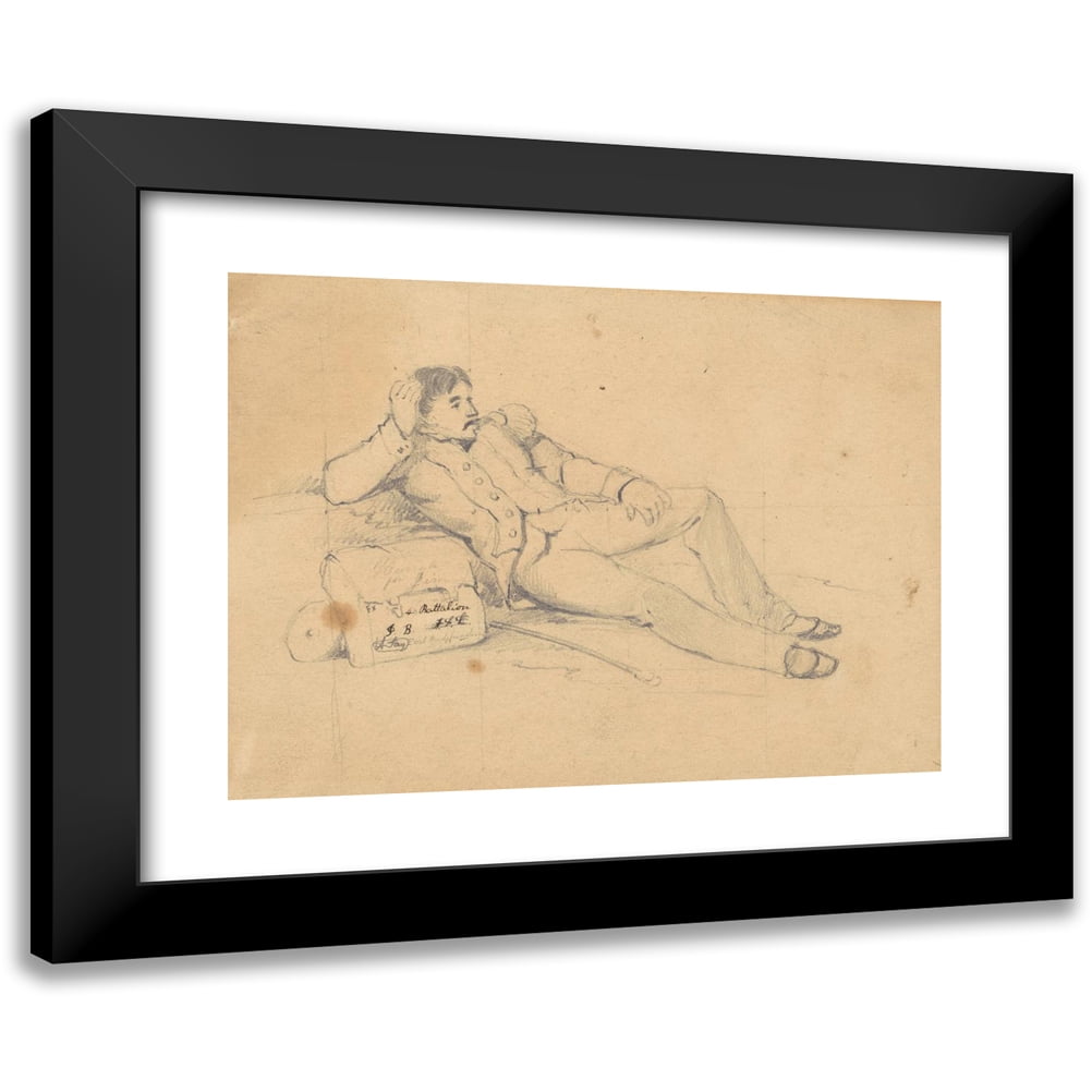 David Claypoole Johnston 18x14 Black Modern Framed Museum Art Print Titled - Relaxing Soldier (C ...