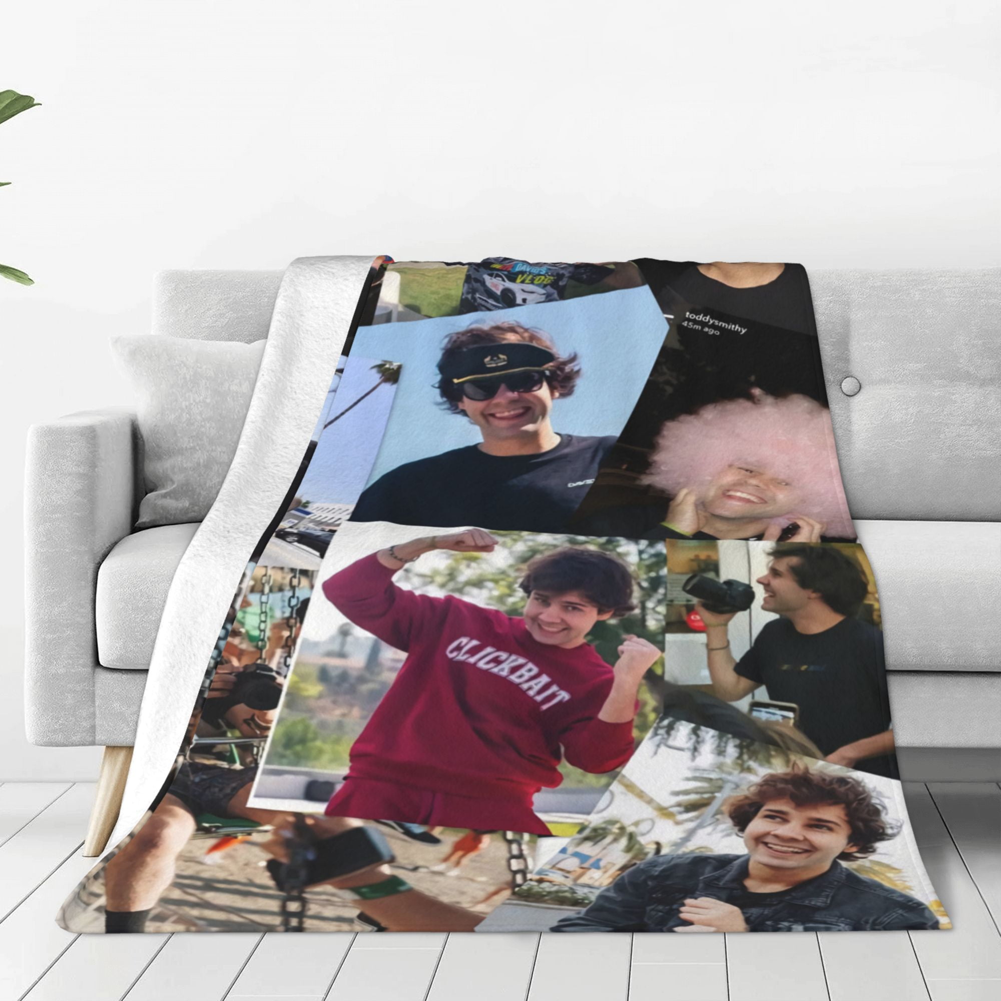 David Dobrik Throw Blanket Soft Plush Travel Blanket for Bedroom Living ...