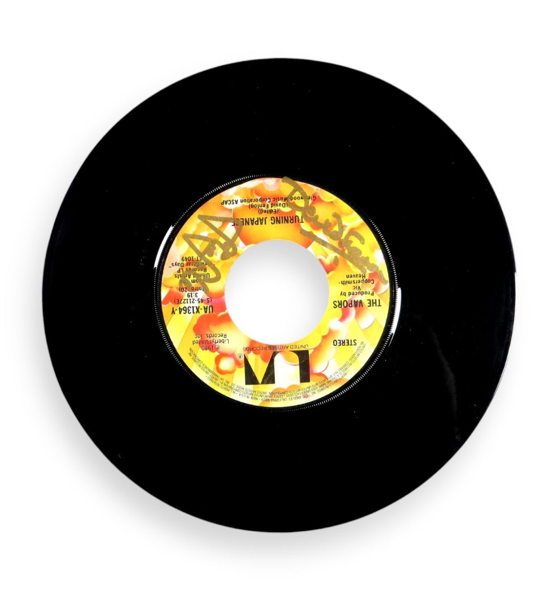 David Fenton Edward Bazalgette Dual Autographed 45 Record The Vapors ...