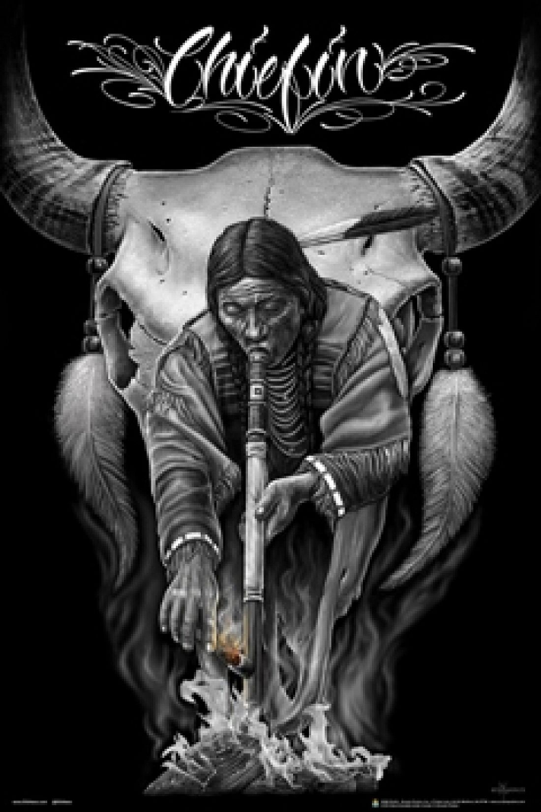David Gonzales Art - Chiefin Poster (24 x 36) - Walmart.com