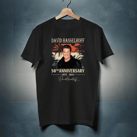 David Hasselhoff Anniversary Actor Singer Knight Rider Baywatch Fan Tee ...