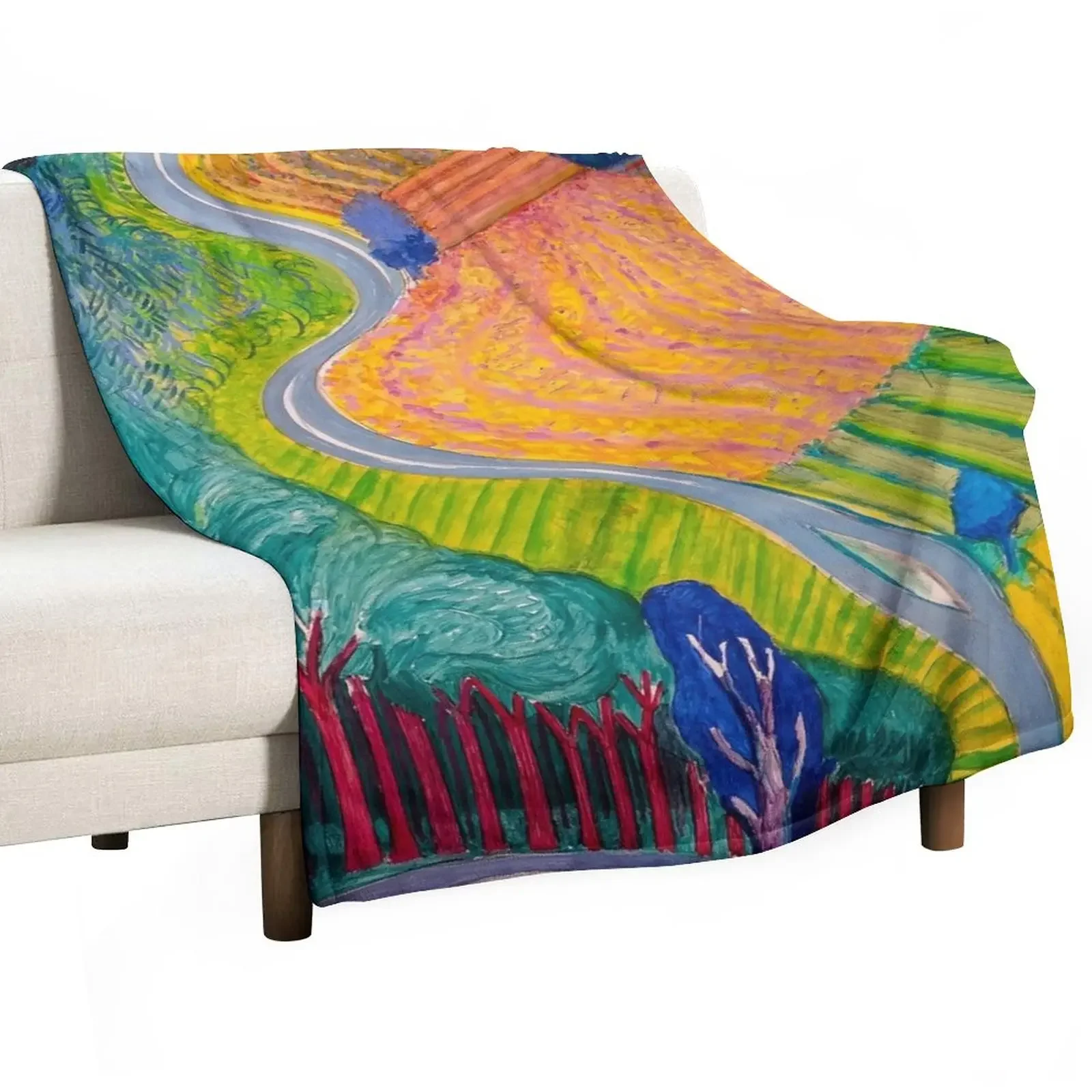 David Hockney Throw Blanket Single Plaid on the sofa christmas ...