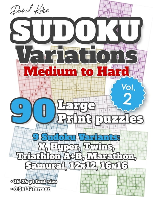 David Karn Sudoku Variations - Medium to Hard Vol 2: 90 Large Print ...