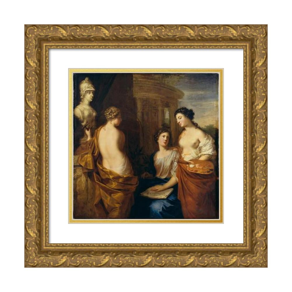David Klöcker Ehrenstrahl 12x12 Gold Ornate Wood Frame and Double ...