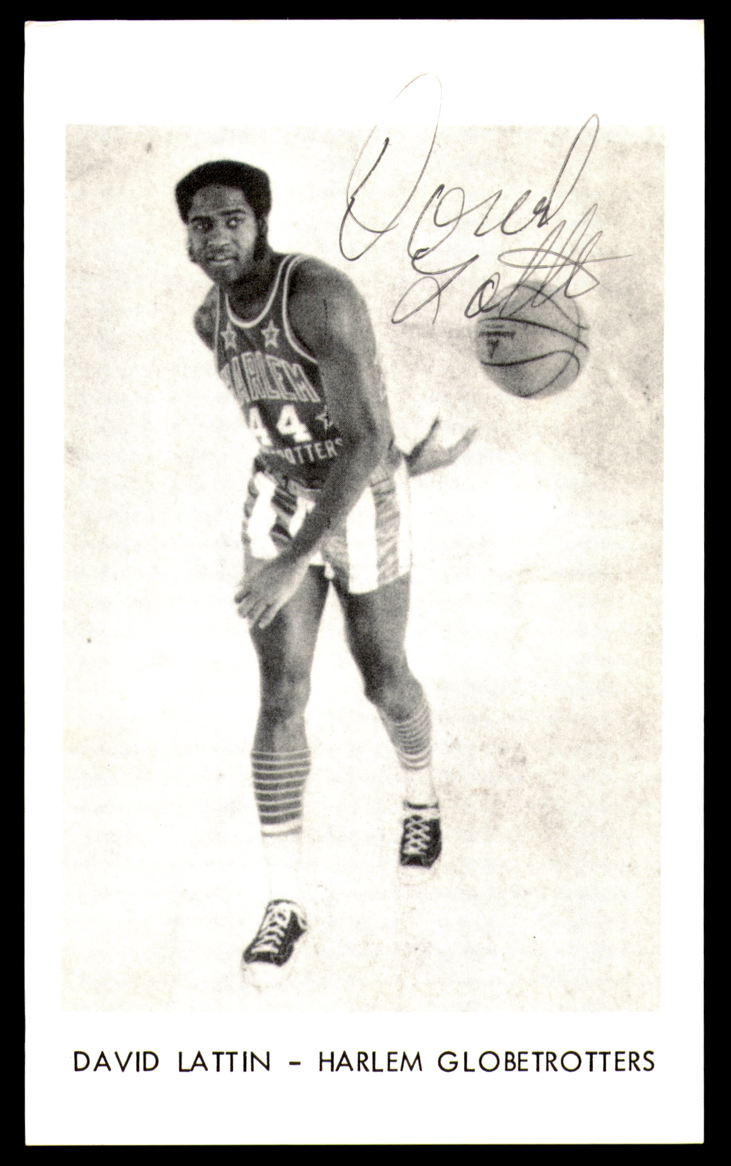 David Lattin Autographed 3.5x5.5 Photo Harlem Globetrotters SKU #252110 ...