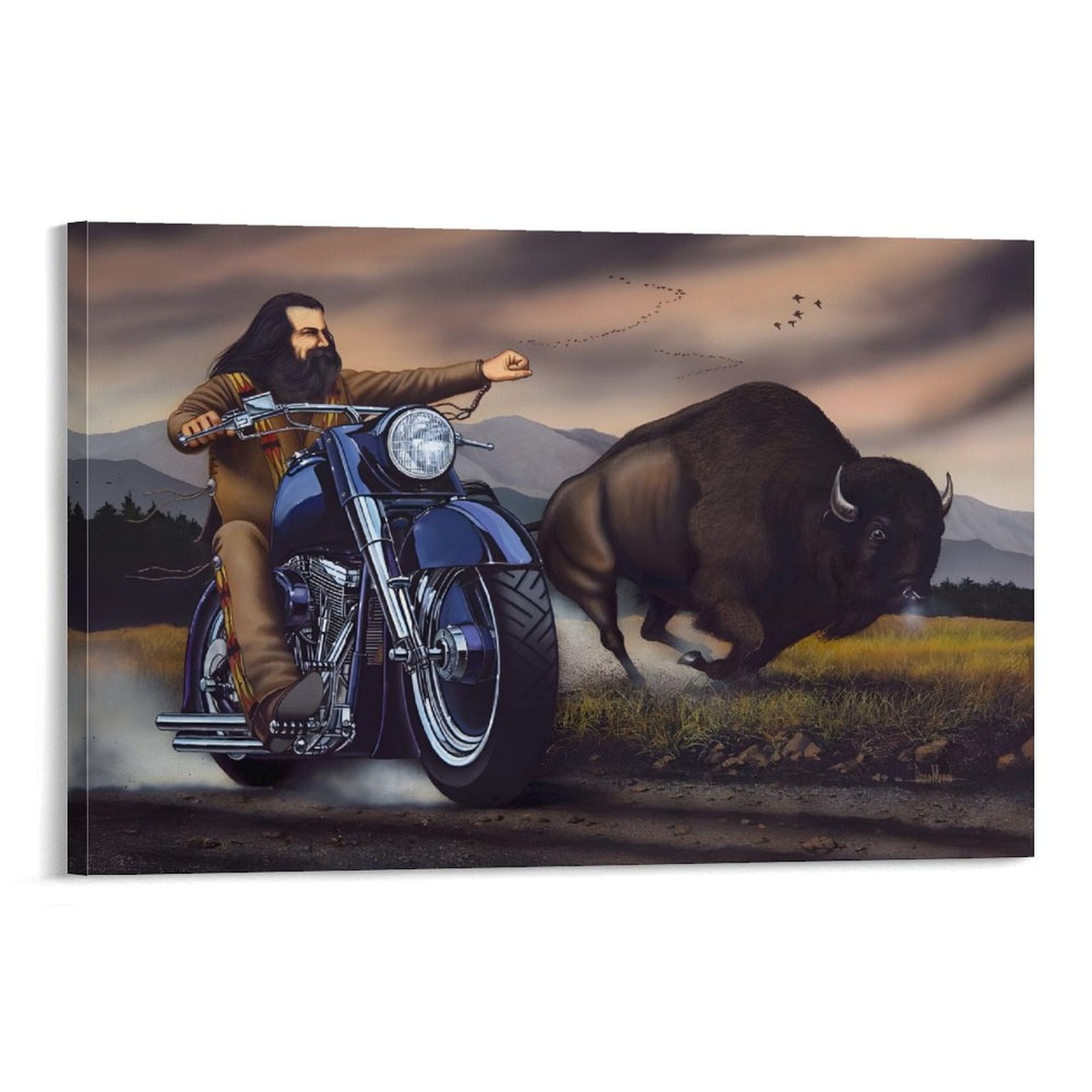 David Mann Posters Motorcycle Rider Buffalo Rider Print Photo Art ...