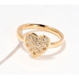 David Markstein 14K Yellow Gold Two-Tone Heart Ring, Ring 8 - Walmart.com