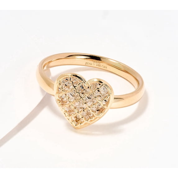David Markstein 14K Yellow Gold Two-Tone Heart Ring, Ring 8 - Walmart.com
