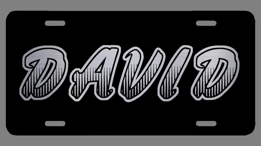 David Name Etched Style License Plate Tag Vanity Novelty Metal | Etched ...