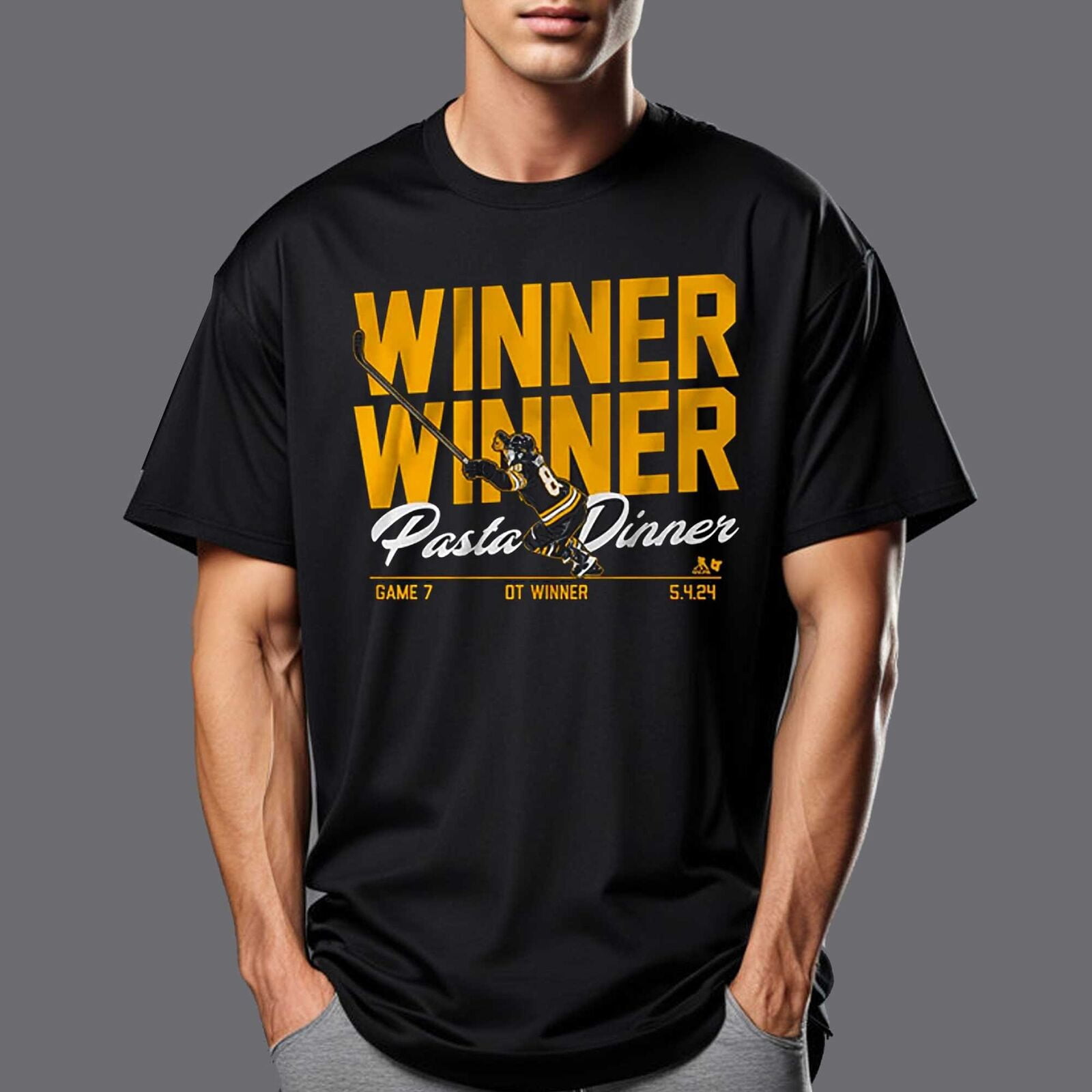 David Pastrnak Winner Winner Pasta Dinner Shirt - Walmart.com