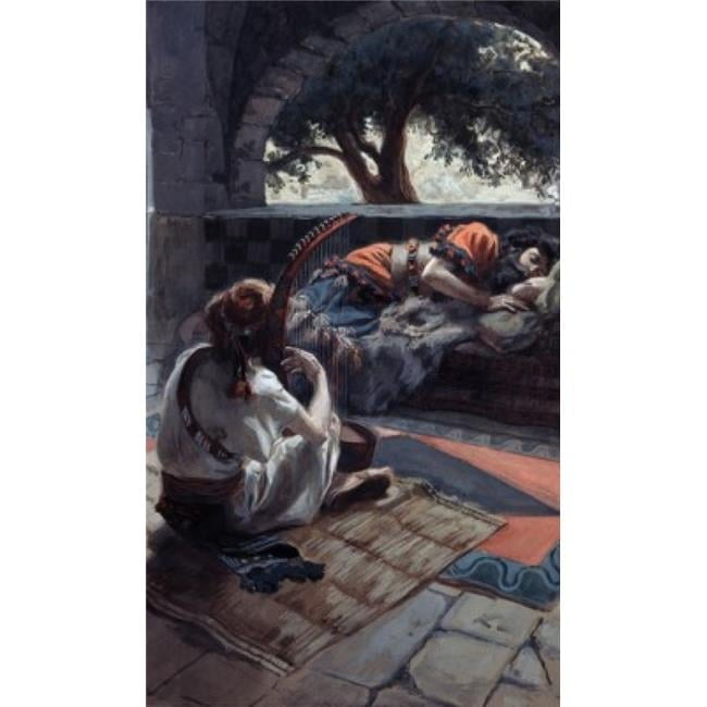 David Plays the Harp Before Saul James Tissot 1836-1902 French Jewish Museum New York USA Poster ...