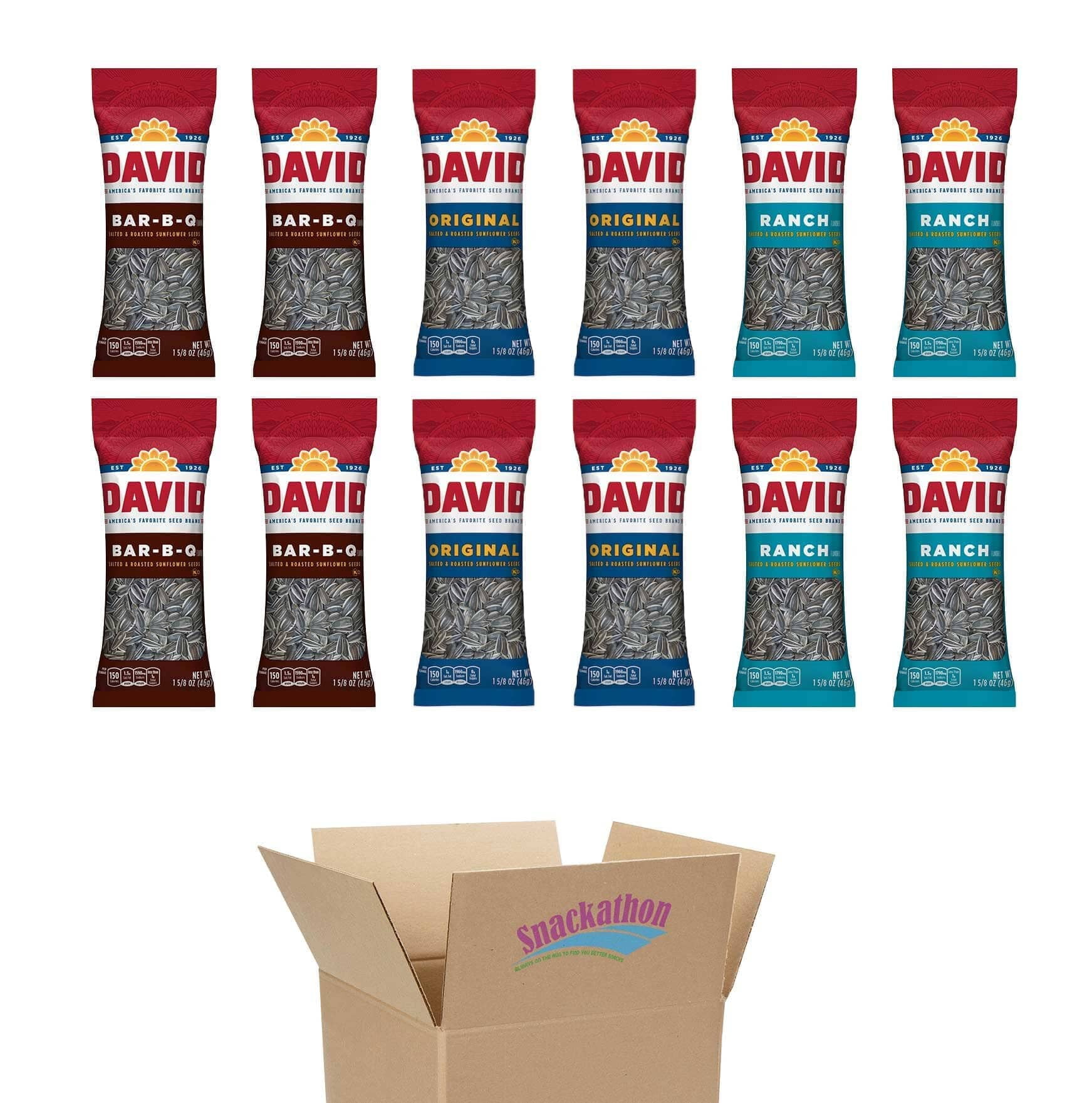 Snackathon Roasted and Salted Sunflower Seeds, Variety Pack, Original ...