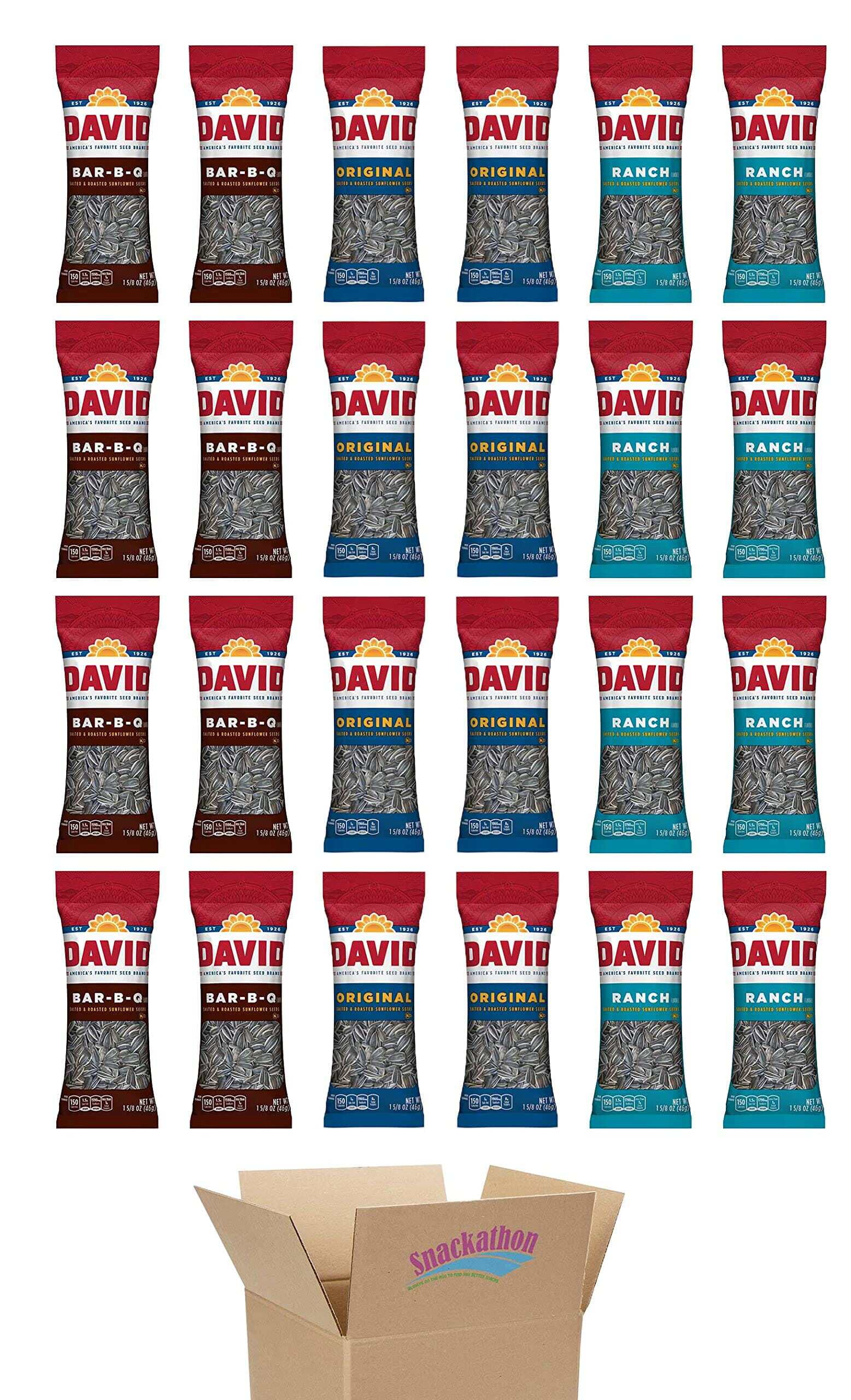 David Roasted and Salted Sunflower Seeds, Variety, (Original, BBQ ...