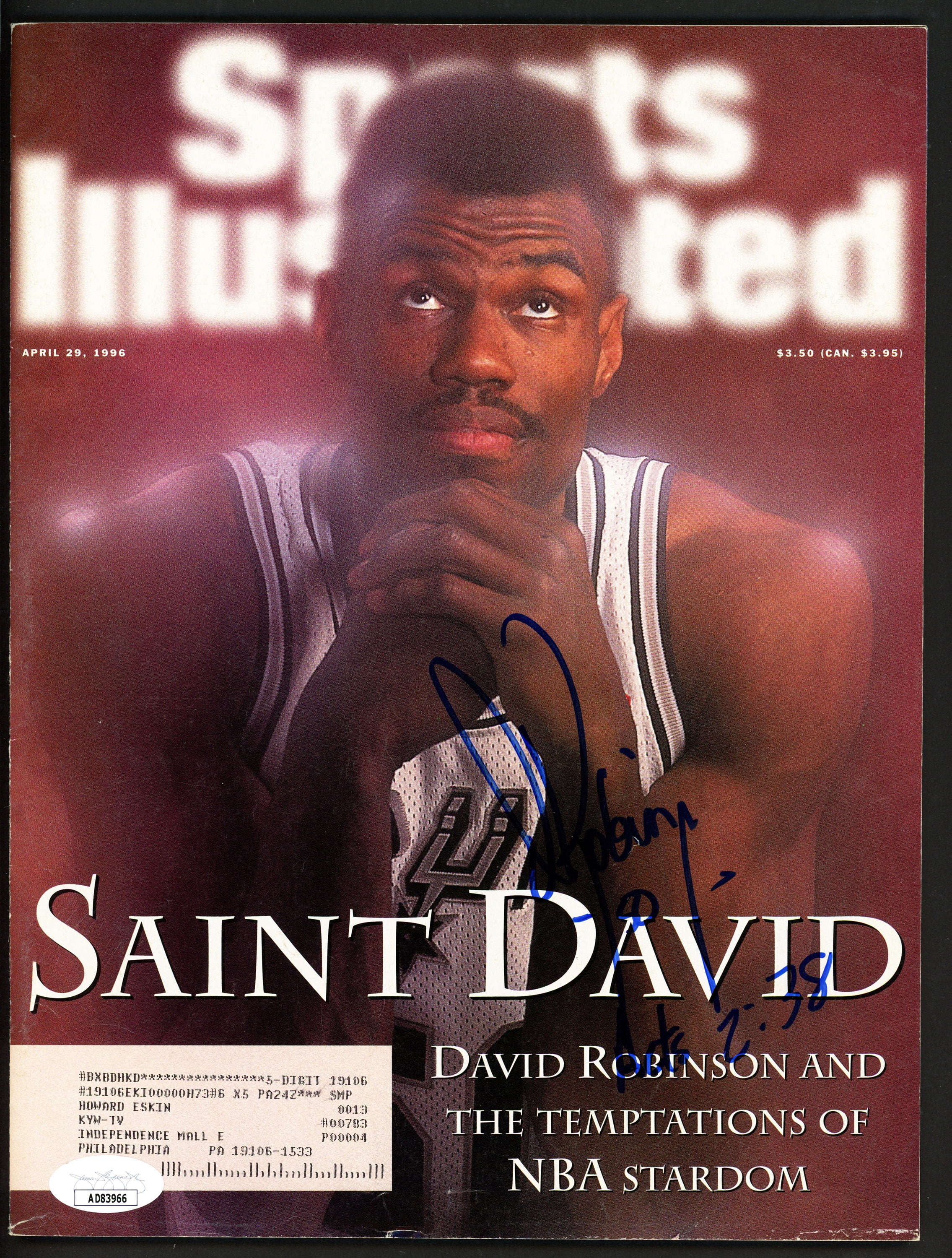 David Robinson Autographed Sports Illustrated Sports Illustrated ...