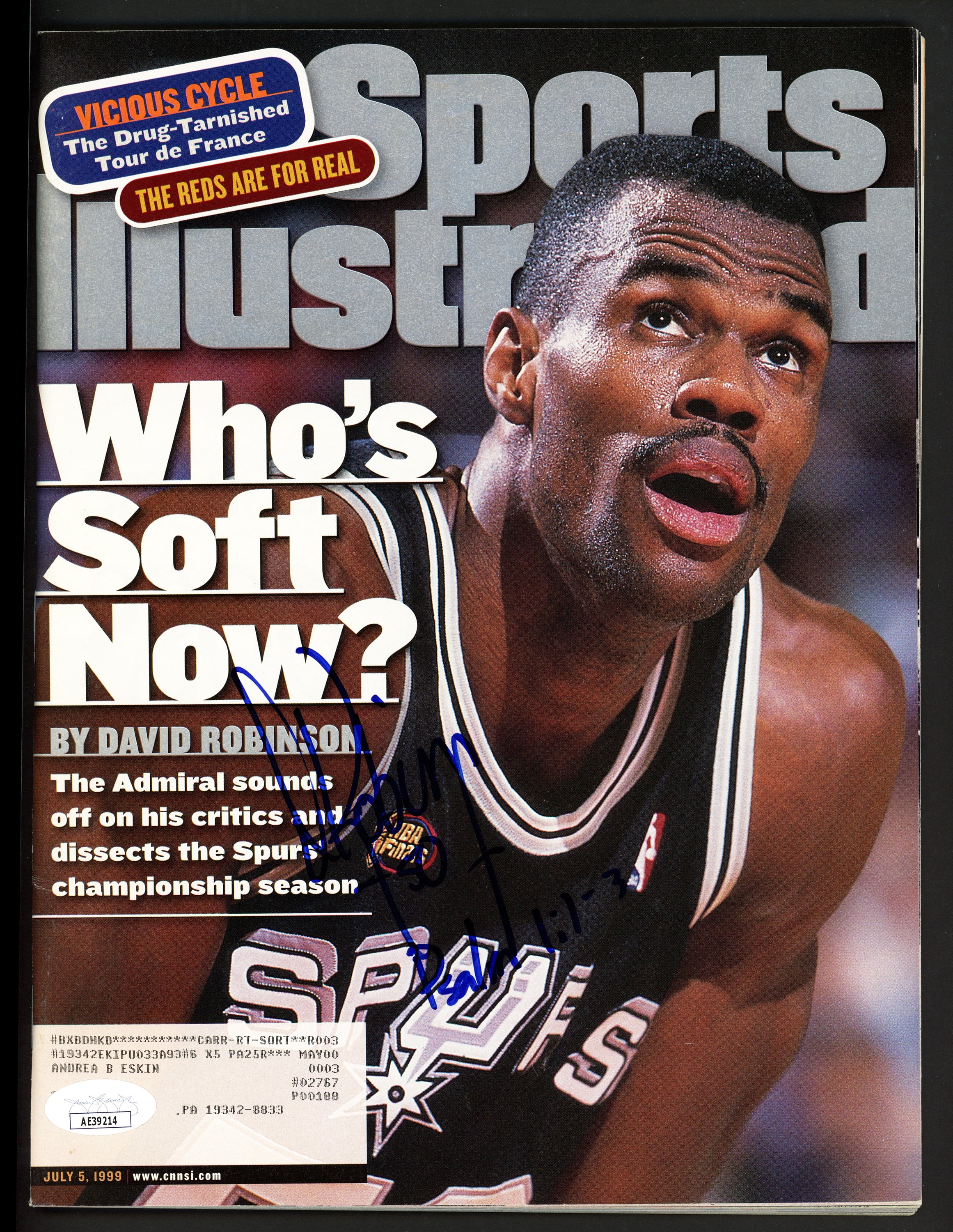 David Robinson Autographed Sports Illustrated Sports Illustrated ...