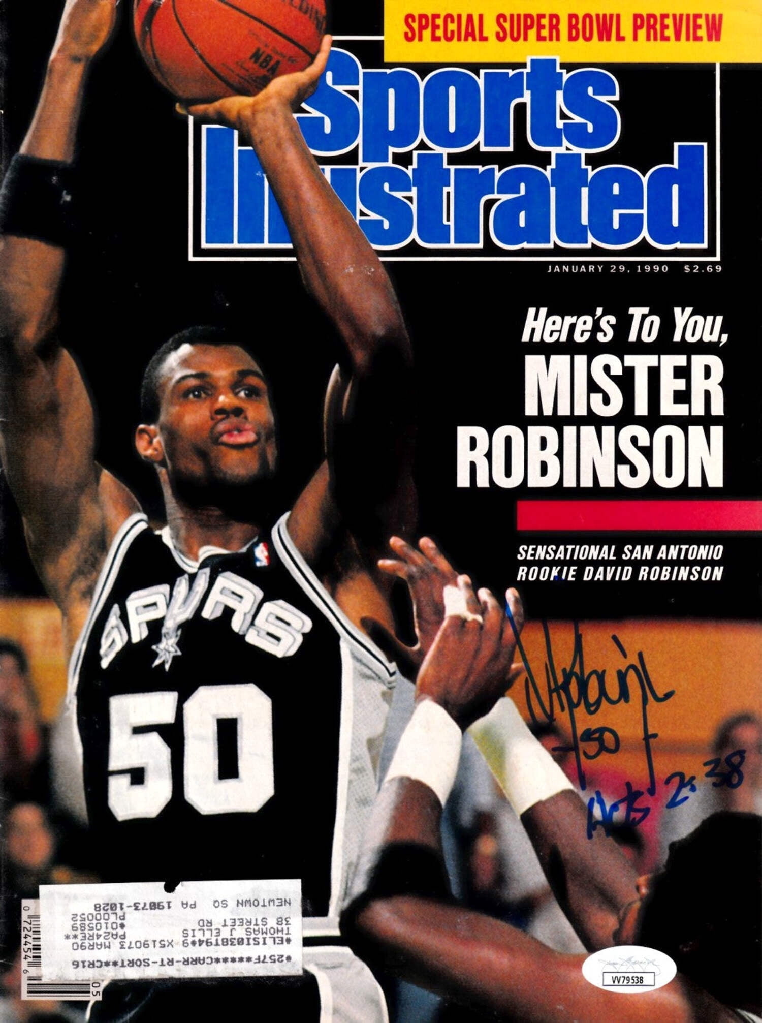David Robinson autographed San Antonio Spurs 1990 Sports Illustrated ...