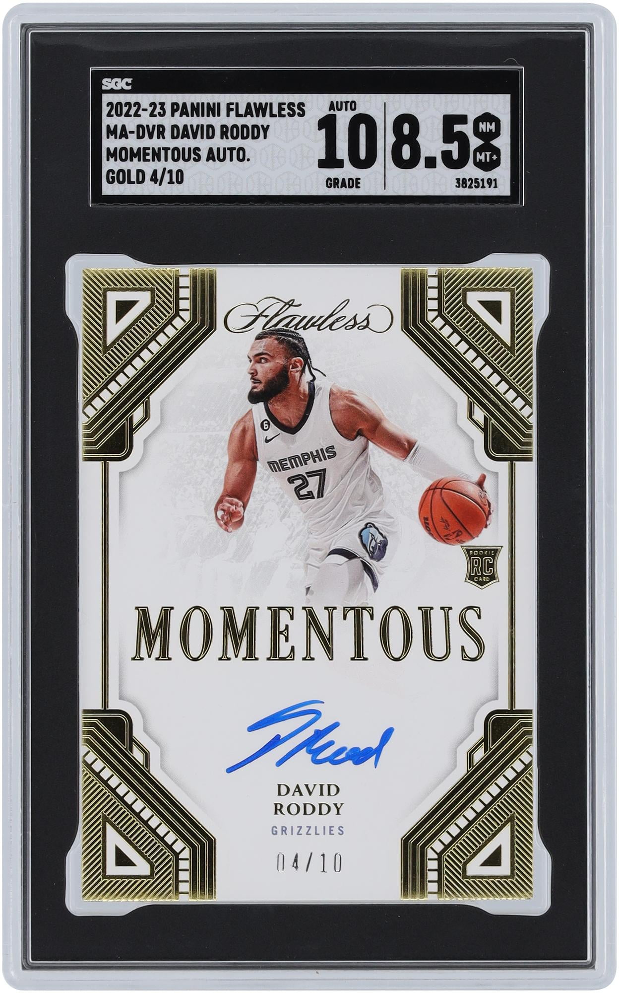 David Roddy Memphis Grizzlies Autographed 2022-23 Panini Flawless ...