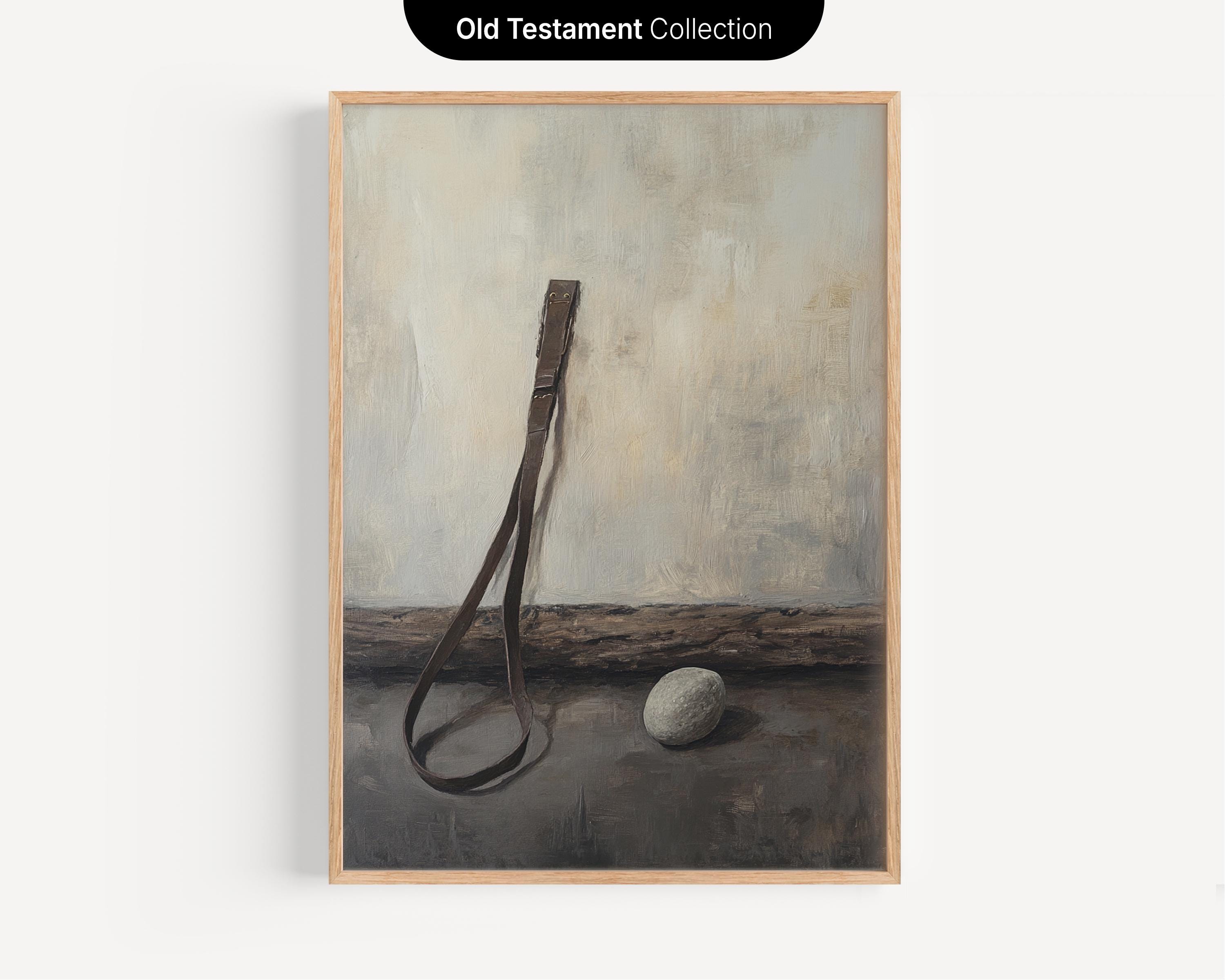 David'S Sling And Stone,, Minimalist Christian, Biblical Art Print ...