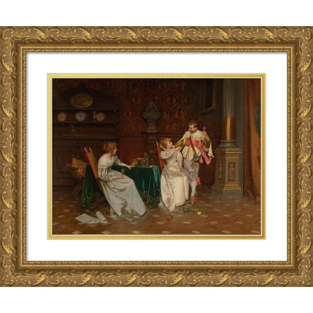 David Sani 14x12 Gold Ornate Wood Frame and Double Matted Museum Art ...