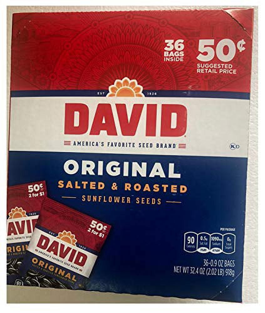 David Seed SunFlower Seeds, Original, 36 Count (Pack of 1) - Walmart.com