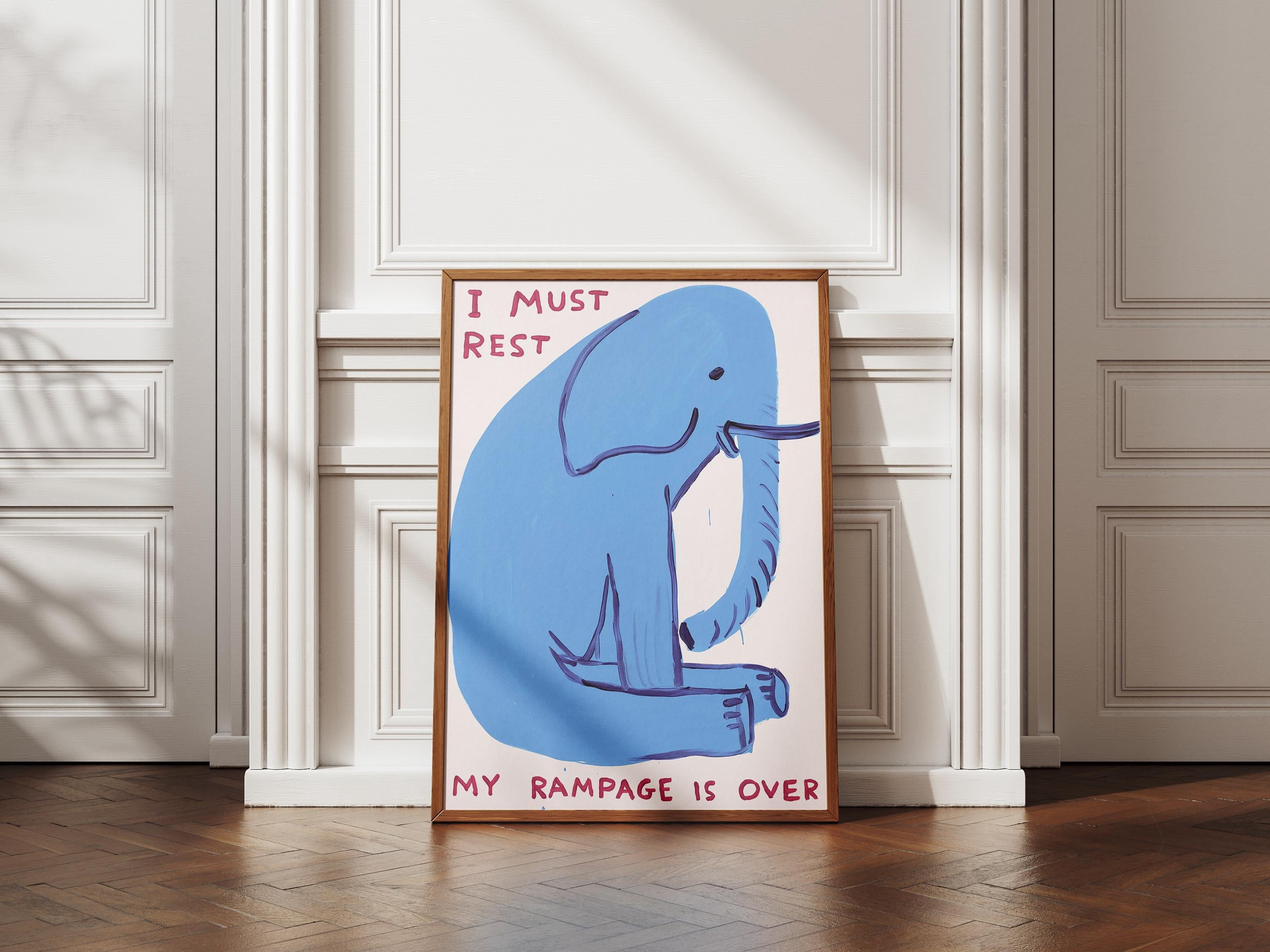David Shrigley elephant art print — animal lover quote poster ...
