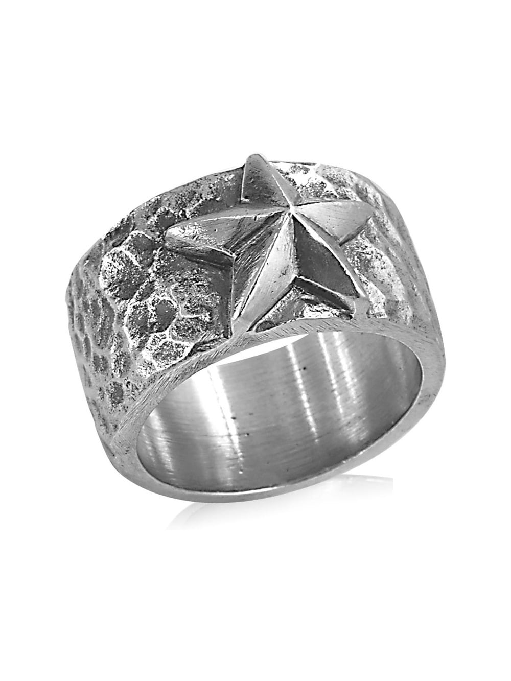 David Sigal Mens Band Ring in Stainless Steel (Synthetic Crystals ...