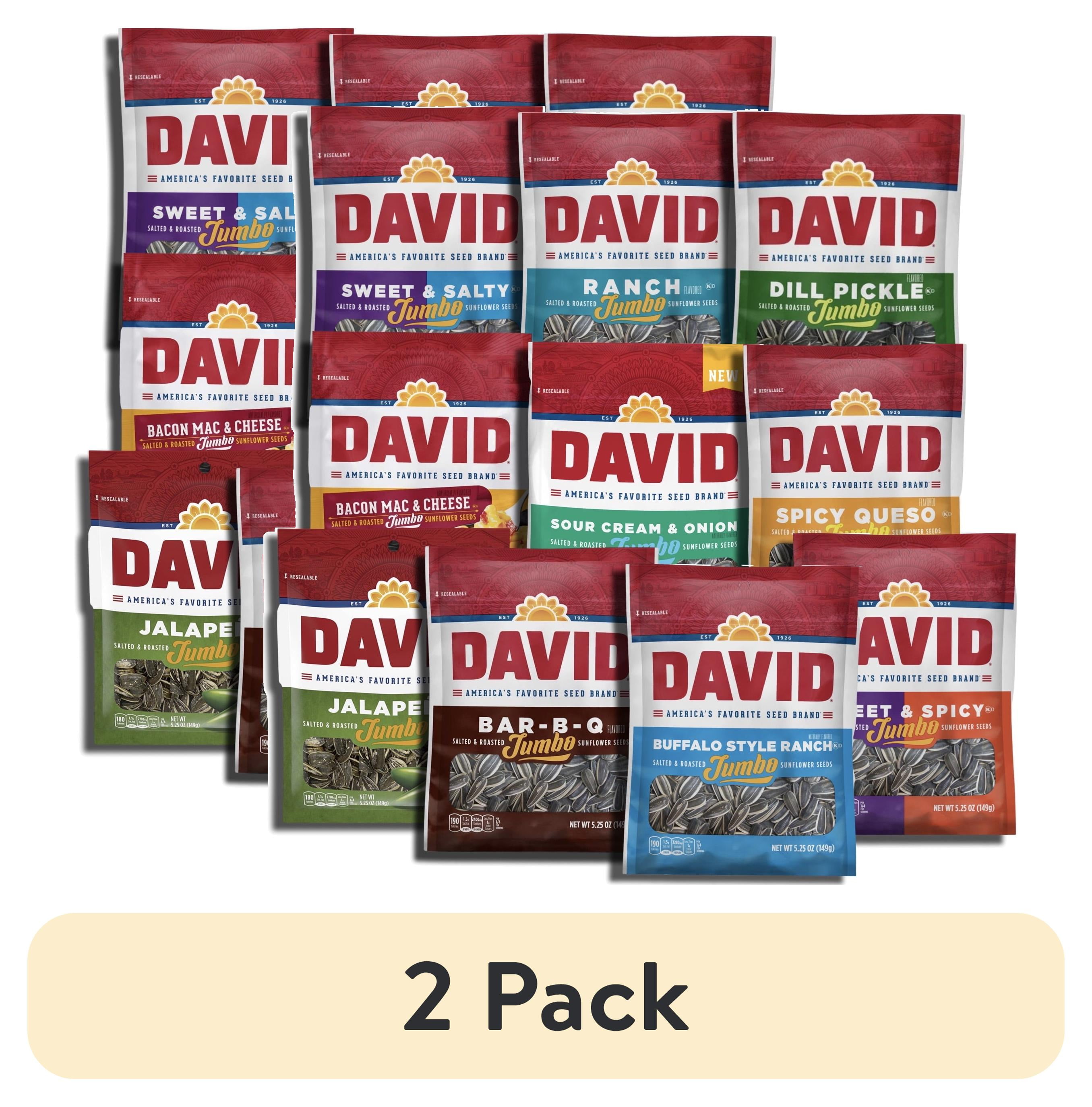 (2 pack) David Sunflower Seeds Variety Pack with BBQ, Dill Pickle ...