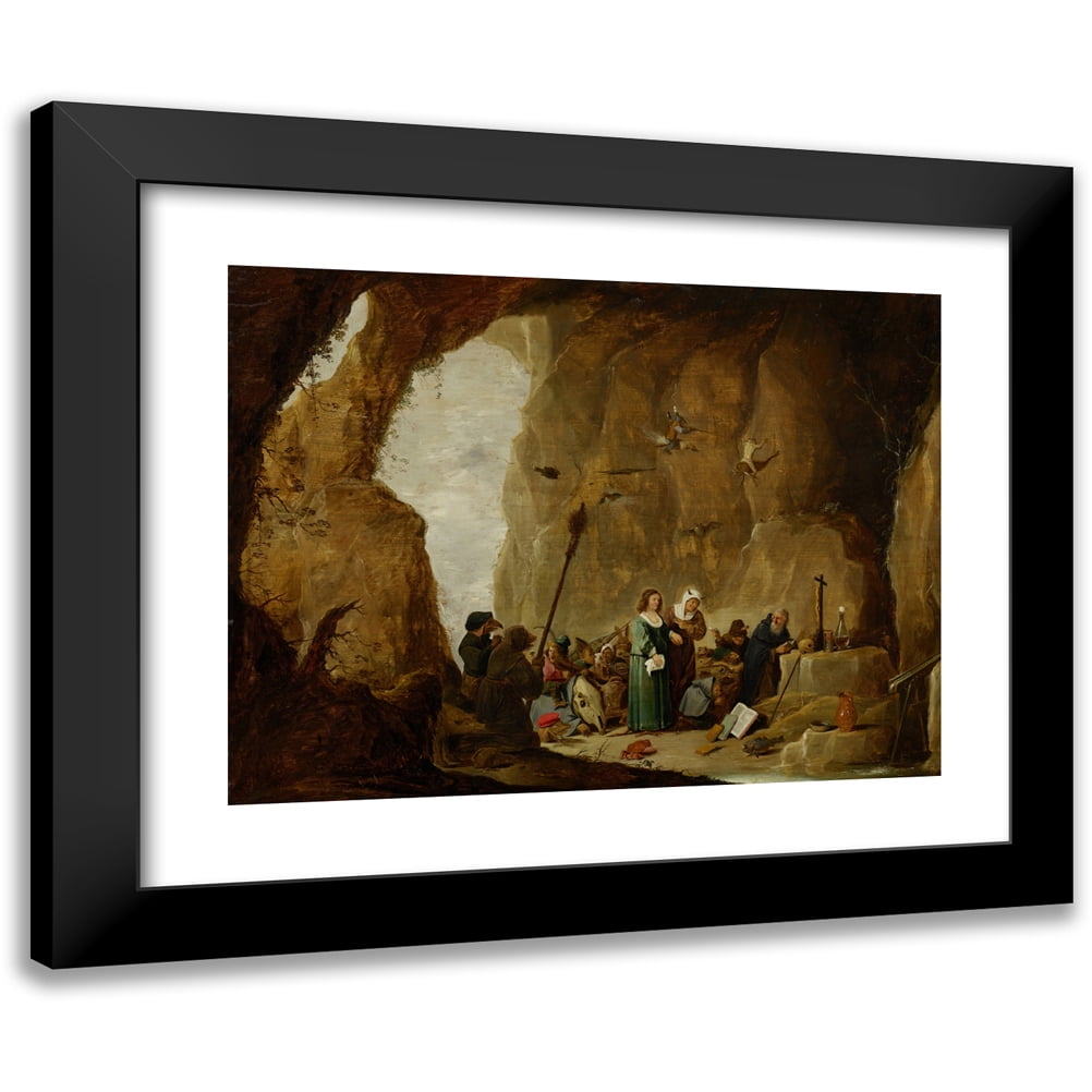 David Teniers The Younger 18x15 Black Modern Framed Museum Art Print Titled - The Temptation of ...