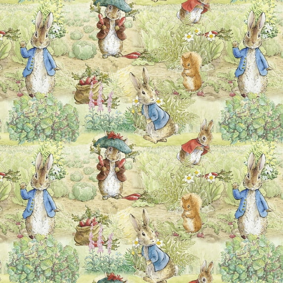 David Textiles 18" x 21" Cotton Peter Rabbit Garden Precut Sewing ...