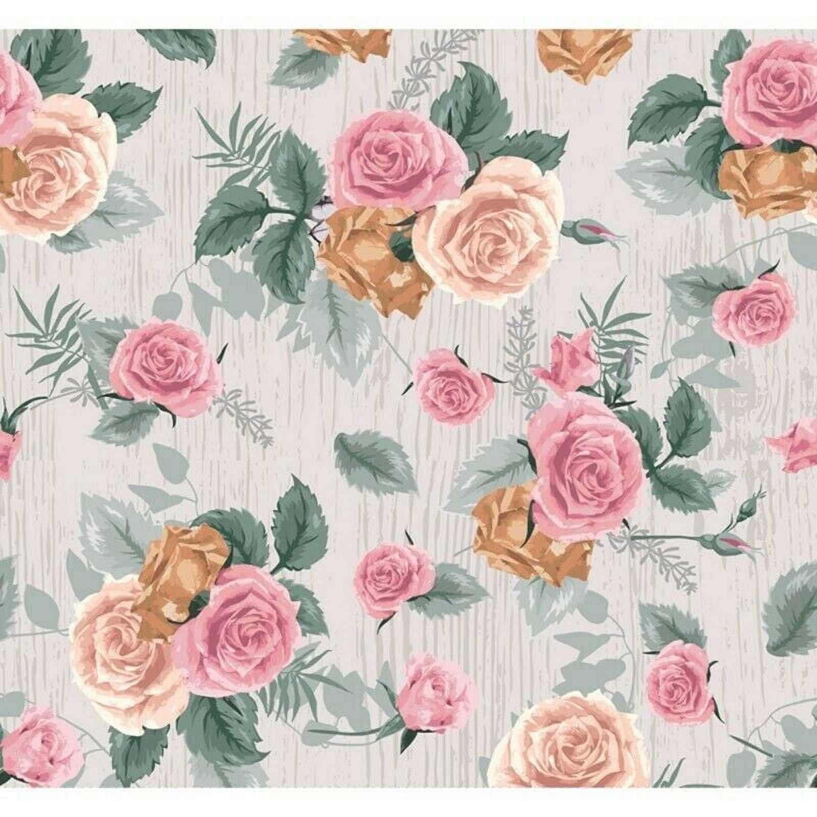 David Textiles 44" Cotton Antique Rose Fabric by the Yard, White ...