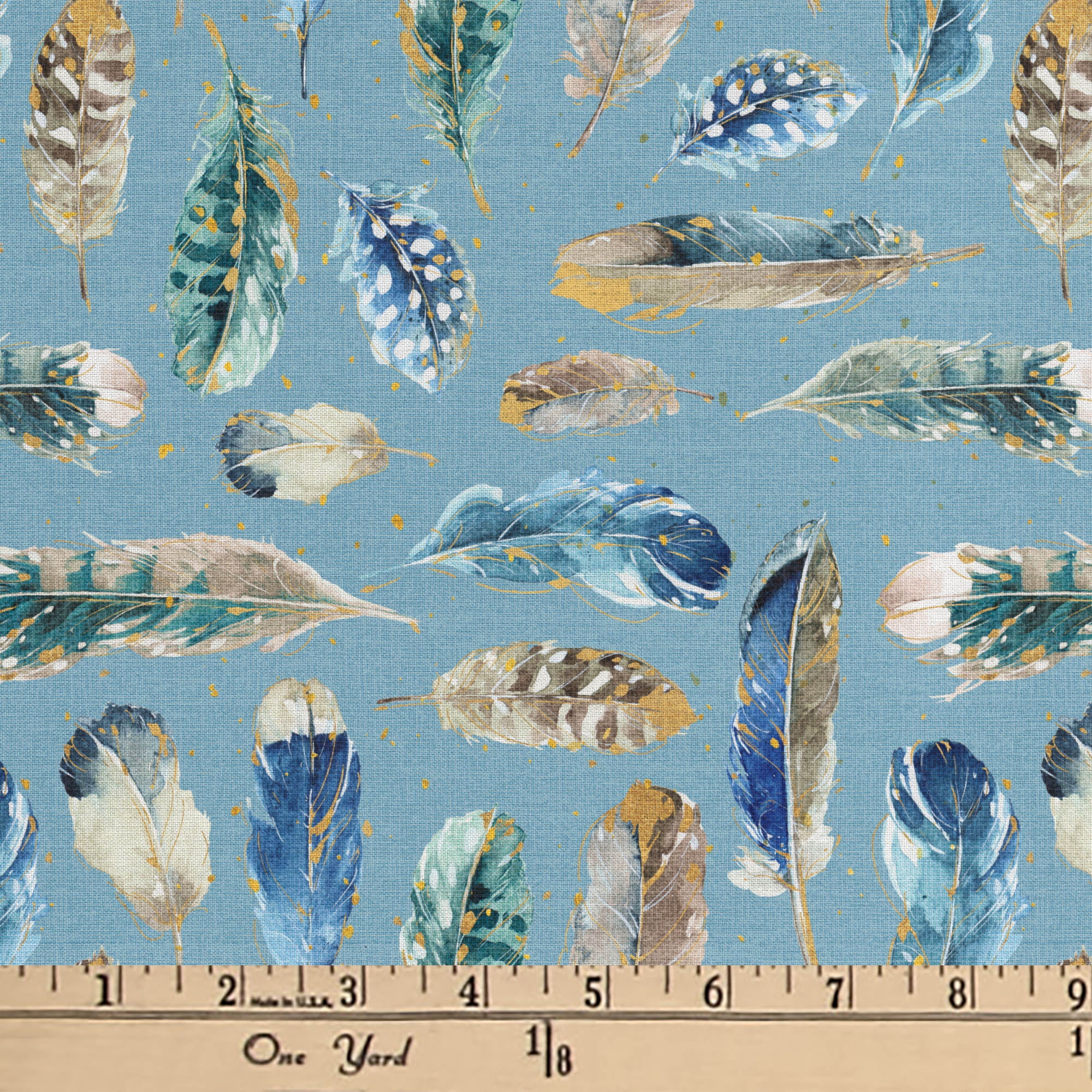 David Textiles 44" Cotton Feathers Fabric by the Yard, Blue - Walmart.com