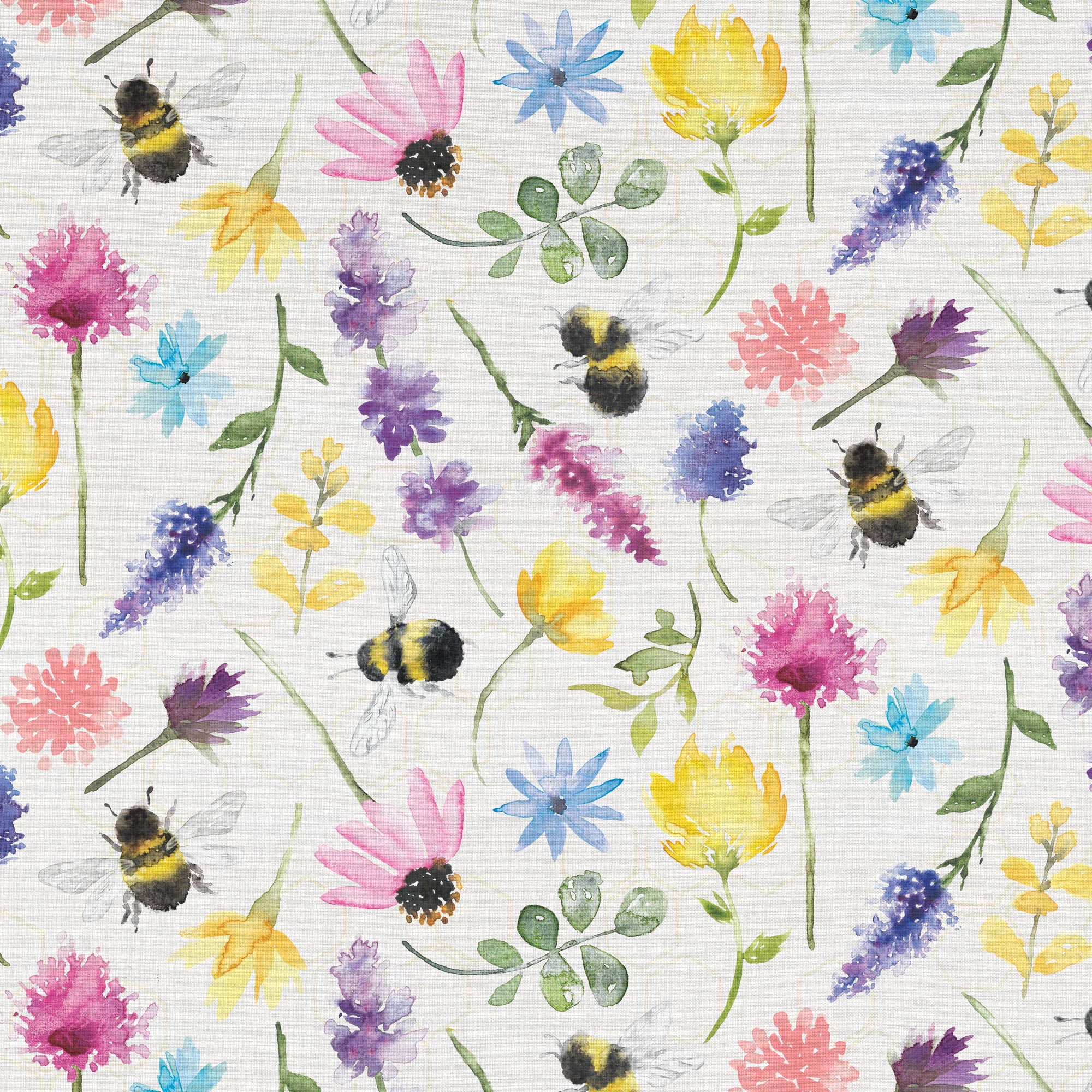 David Textiles 44" Cotton Harmony Toss Fabric by the Yard, White|Multi ...