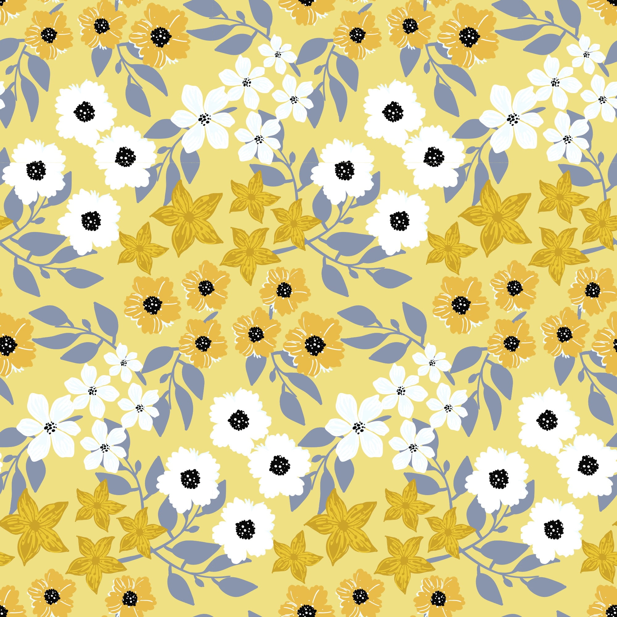 David Textiles 44 Cotton Rosette Garden Ditsy Fabric By The Yard