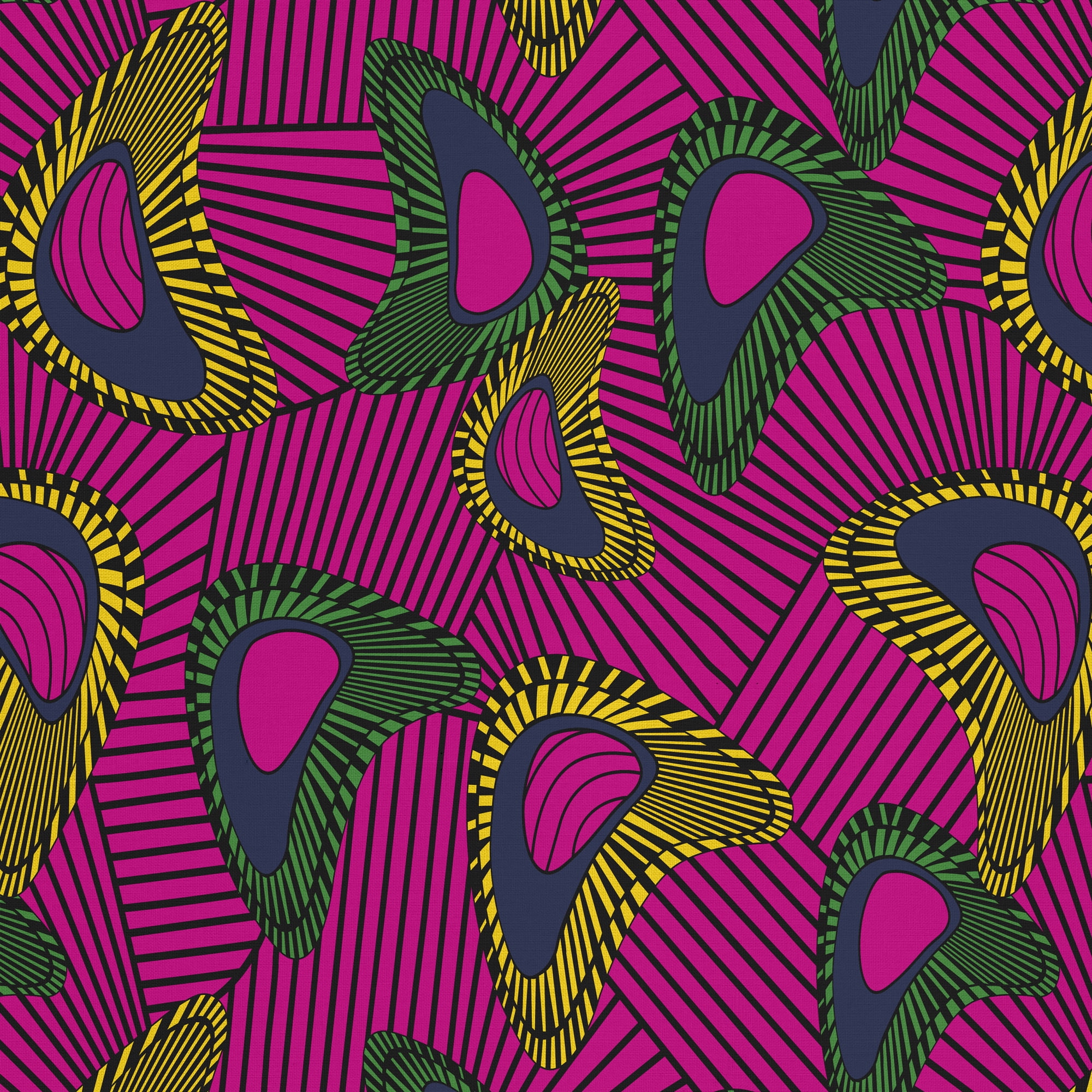 David Textiles 44" x 1 Yard Cotton African Wax 2 Precut Fabric, Fuchsia ...