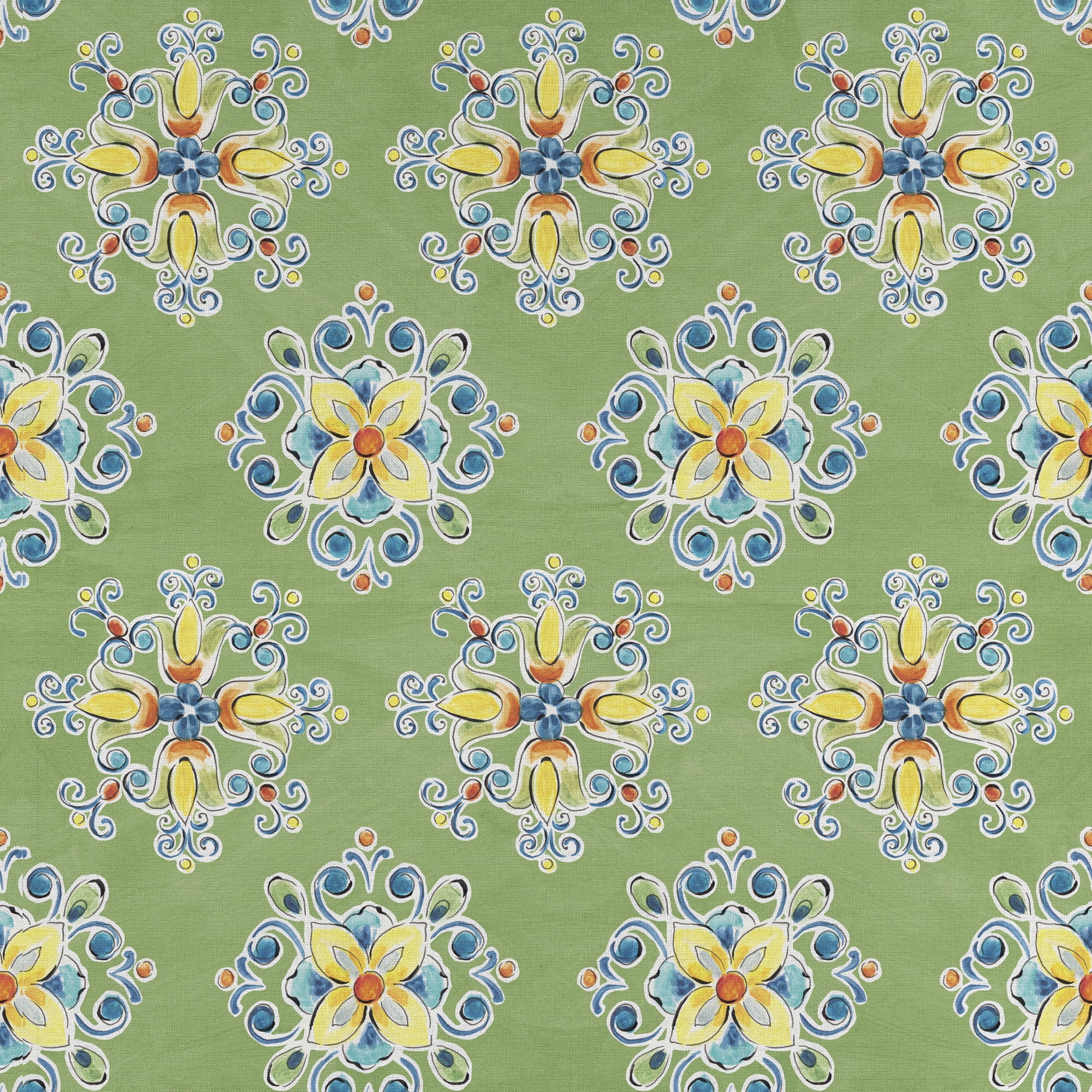 David Textiles 44" x 1 yard Cotton Mediterranean Medallion Pre-Cut ...