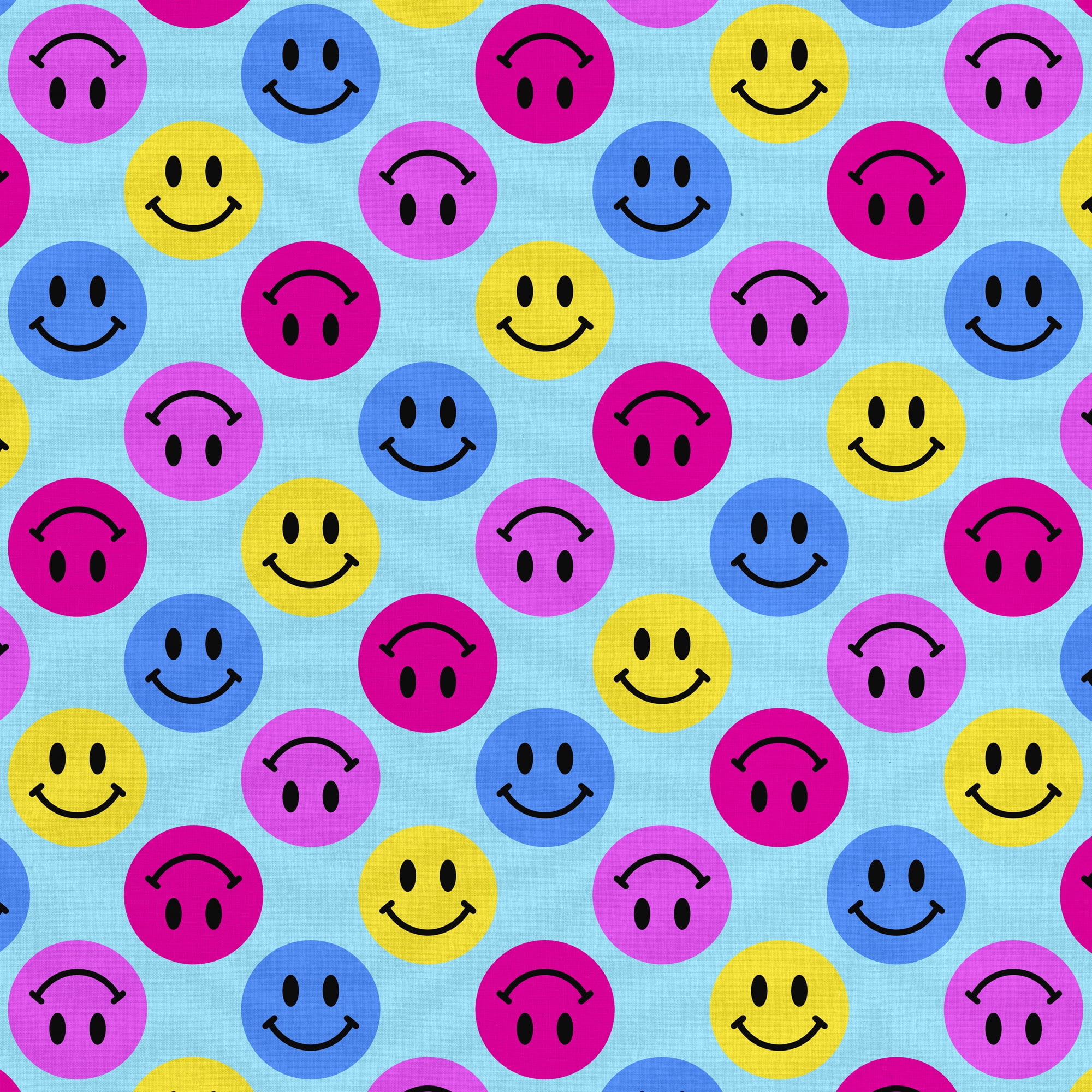 David Textiles 44" x 18" Cotton Happy Smileys Precut Fabric - Walmart.com