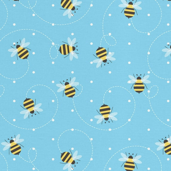 David Textiles 44" x 2 Yards Poly-Cotton Buzzing Bee Pre-Cut Fabric ...