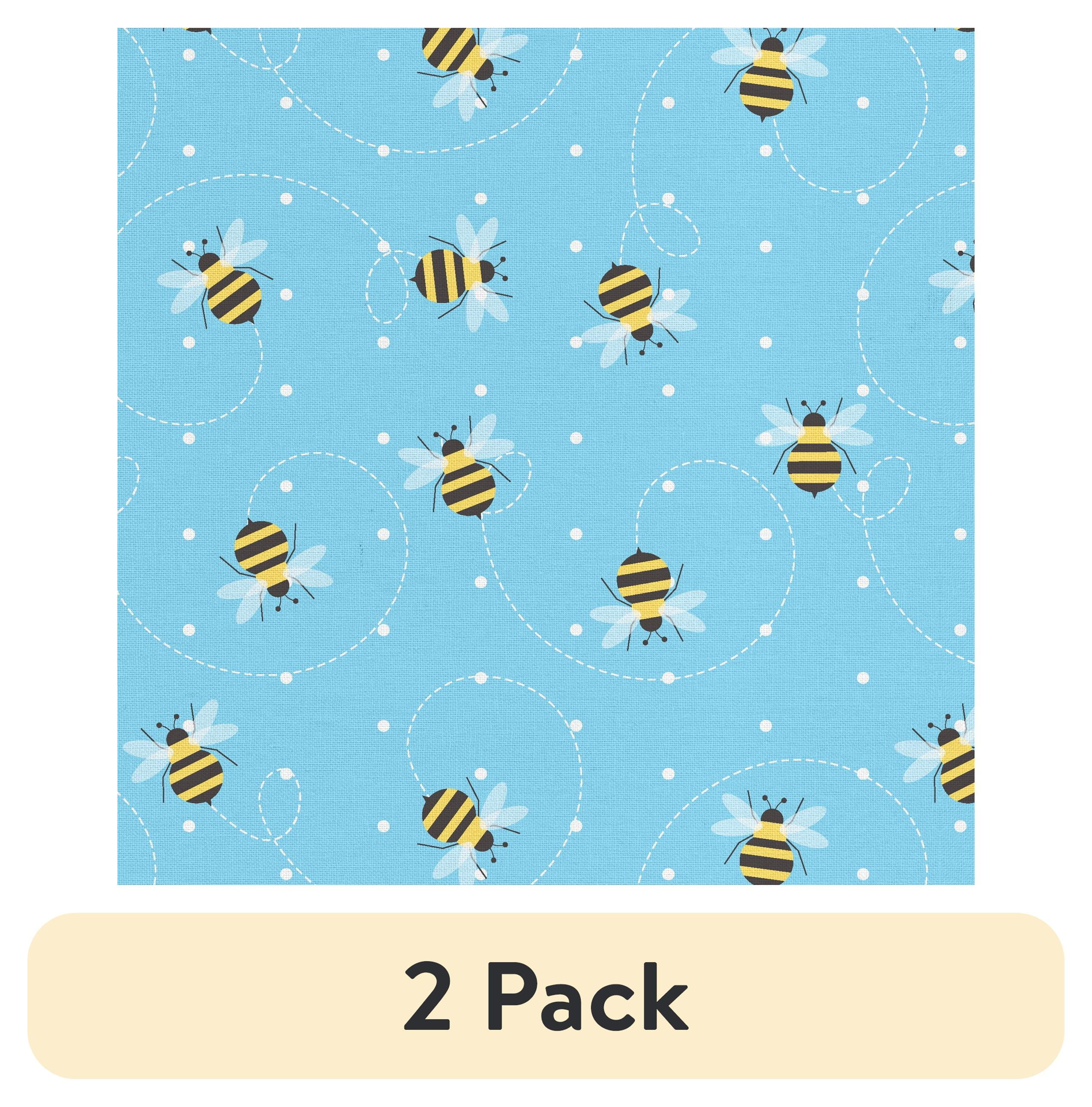 (2 pack) David Textiles 44" x 2 Yards Poly-Cotton Buzzing Bee Pre-Cut ...